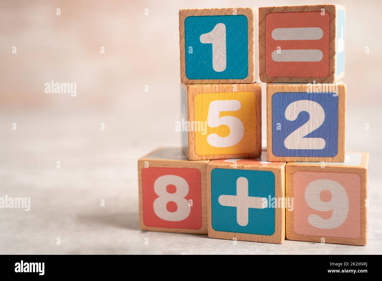 Math number colorful on white background, education study mathematics ...