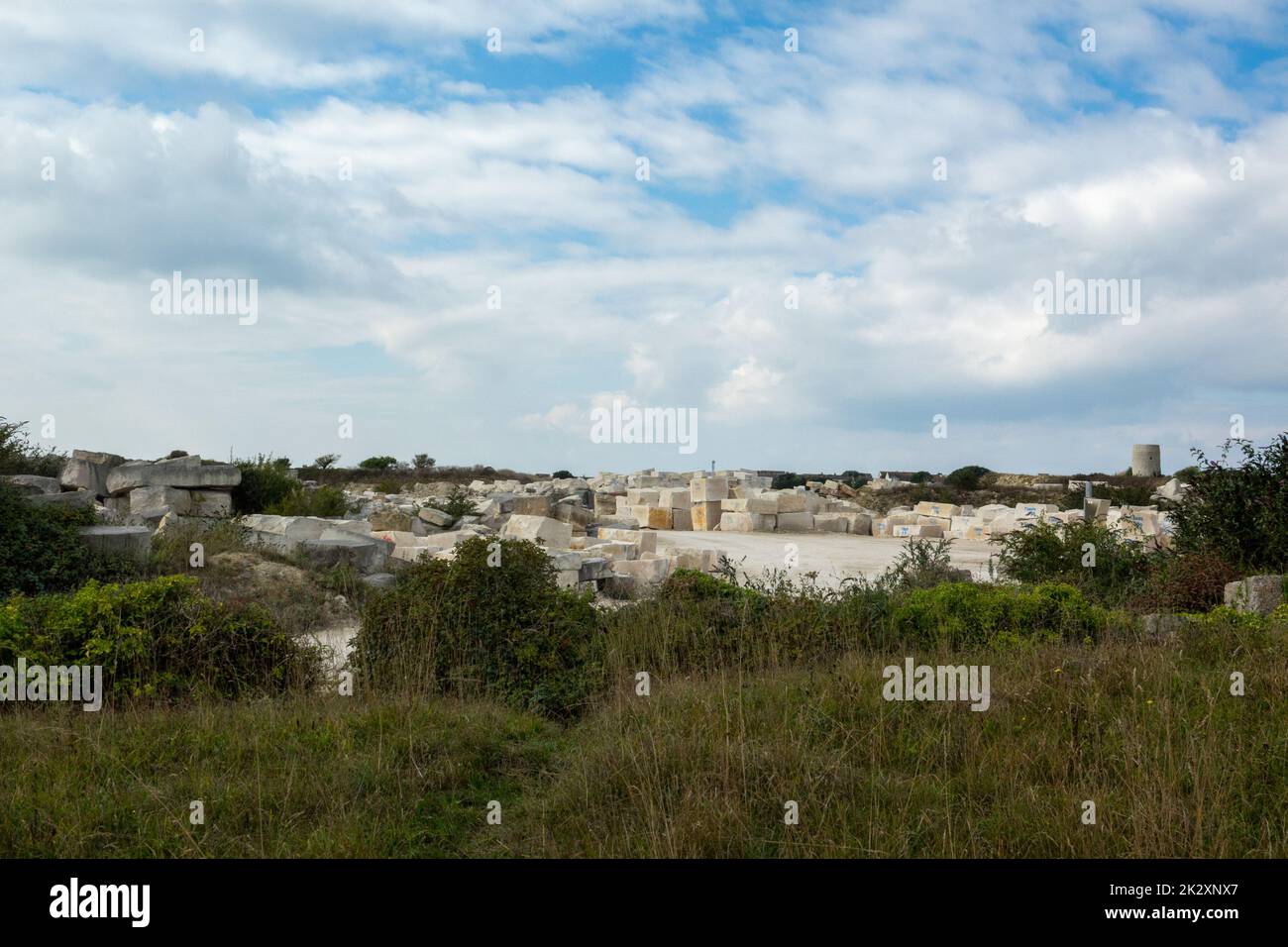 Cut Portland stone, Quarry Stock Photo - Alamy