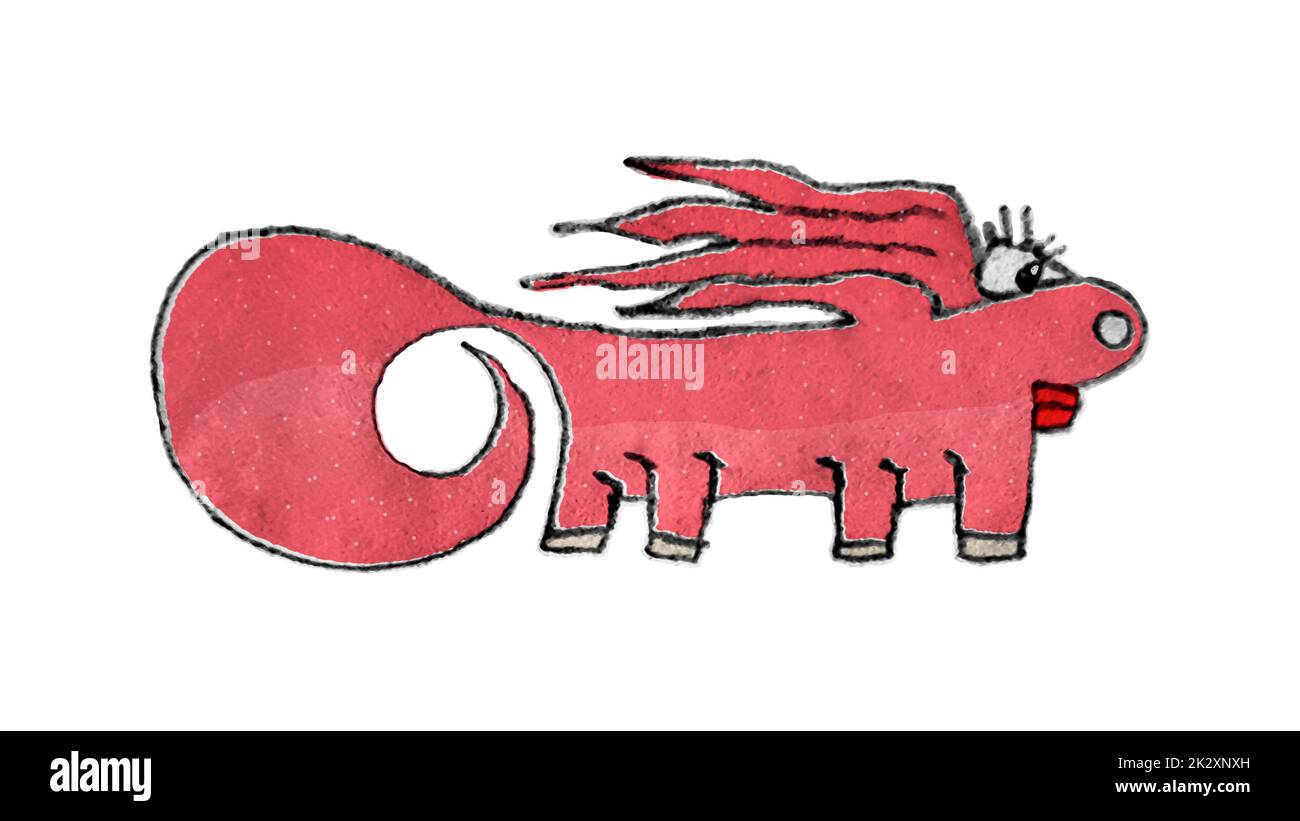 Cute Fantasy Monster Drawing Stock Photo - Alamy