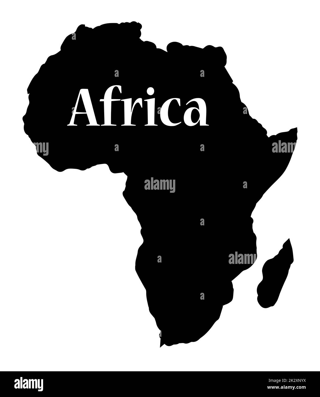 Africa Map In Black Silhouette Stock Photo - Alamy