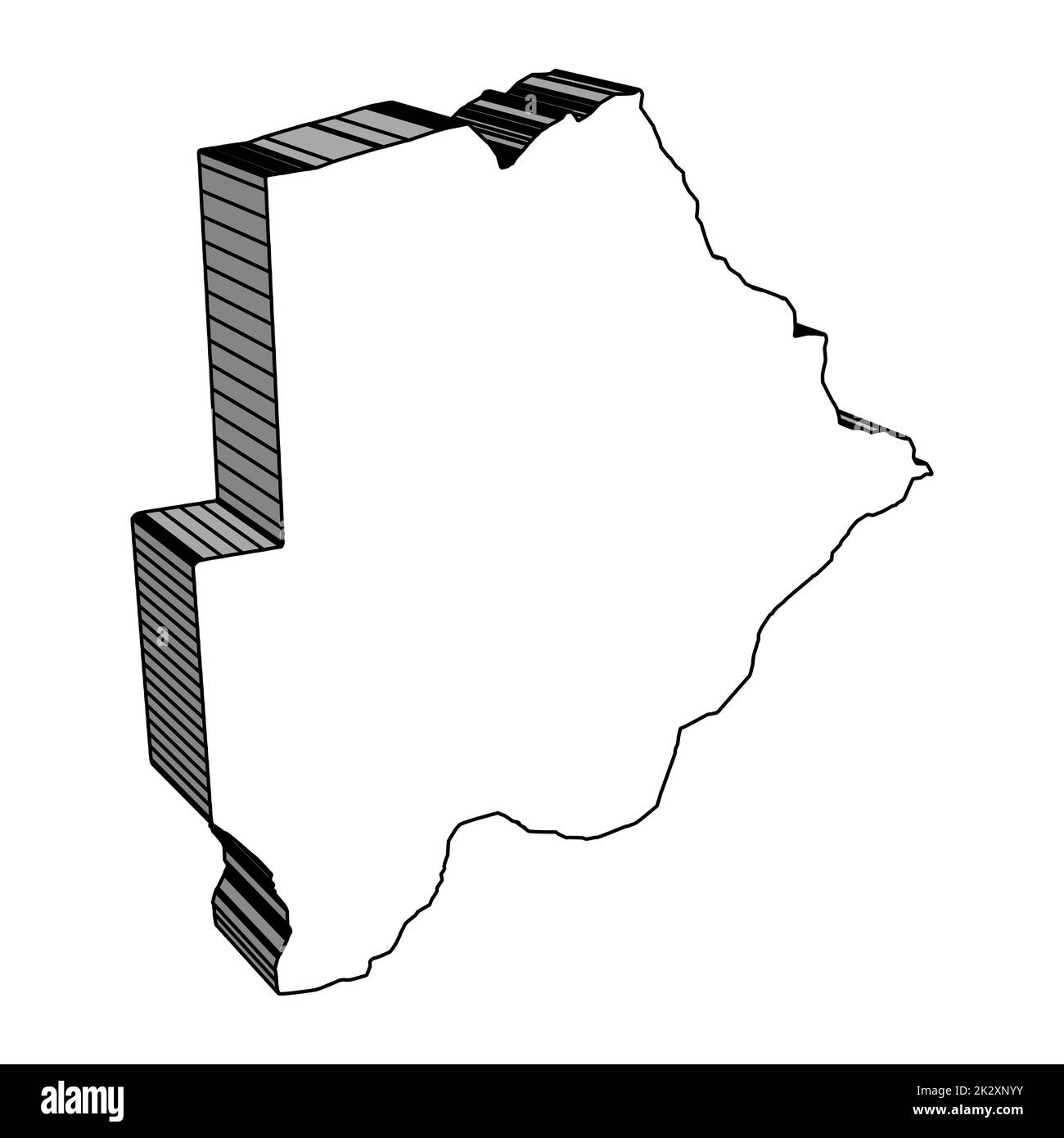 Botswana 3D Silhouette Map Stock Photo - Alamy