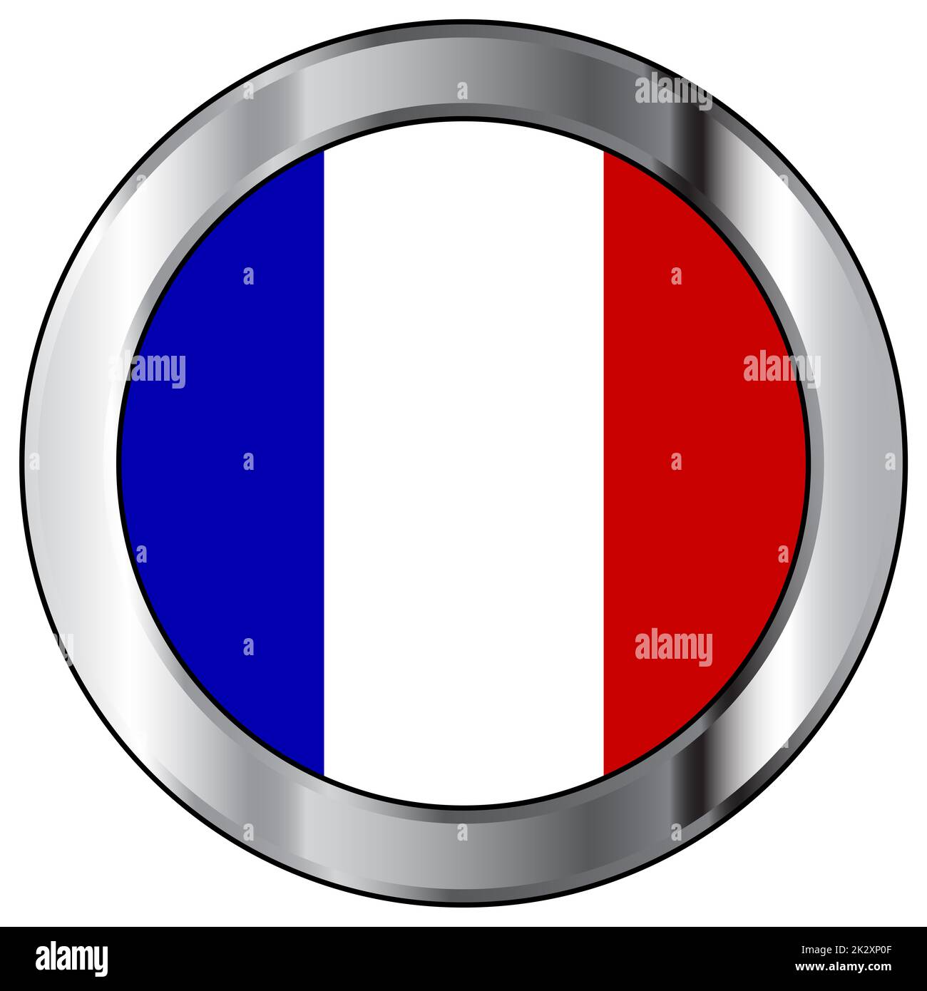Button Of The French National Flag Stock Photo - Alamy