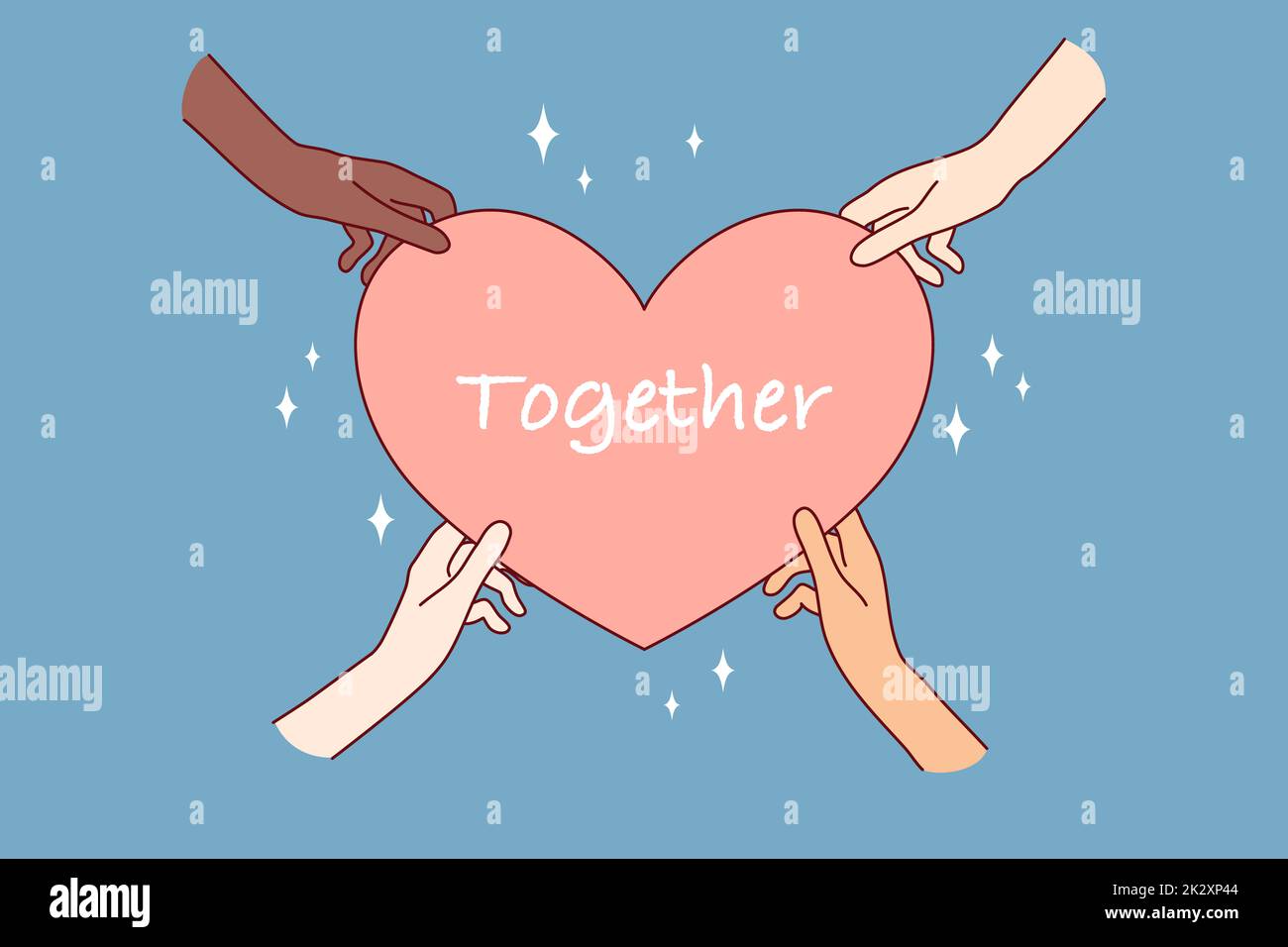 Diversity hands together illustration hi-res stock photography and ...