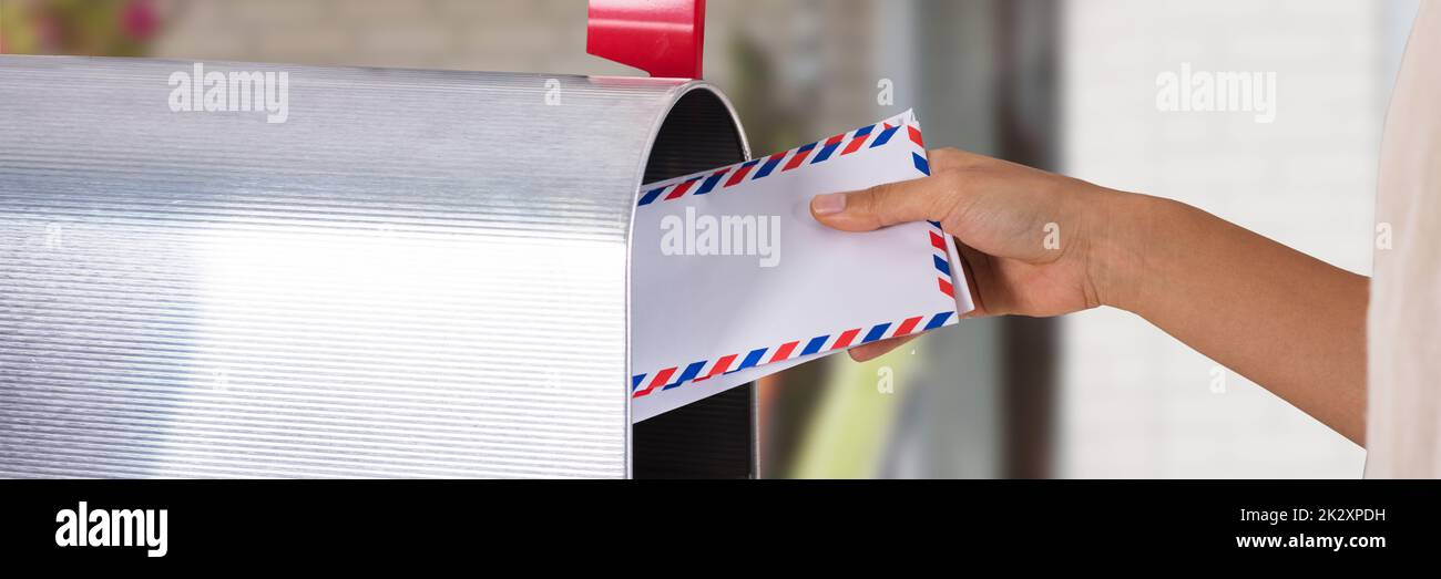Person Removing Letter From Mailbox Stock Photo - Alamy
