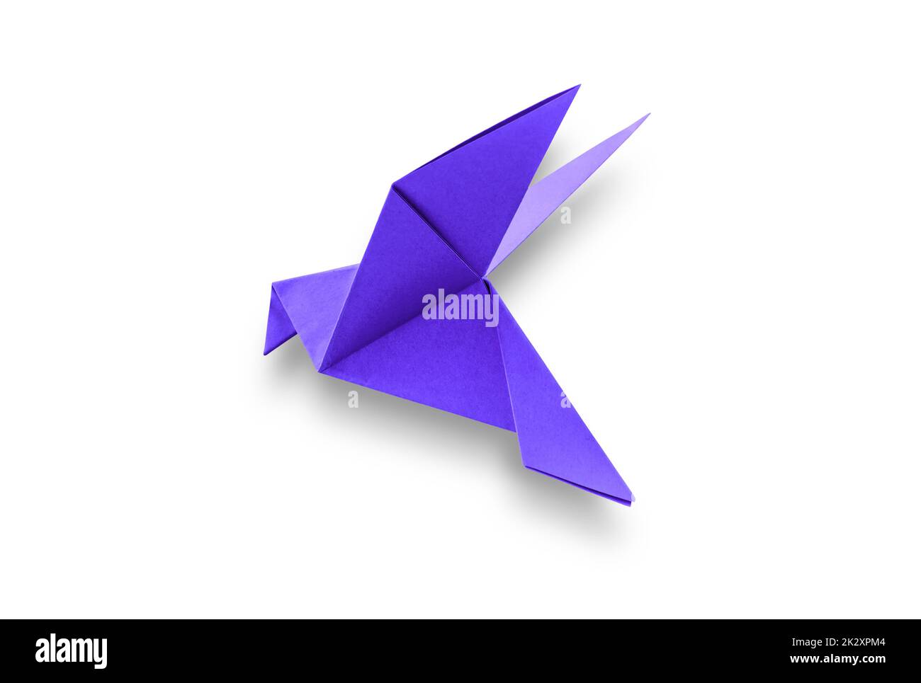 Purple paper dove origami isolated on a white background Stock Photo ...