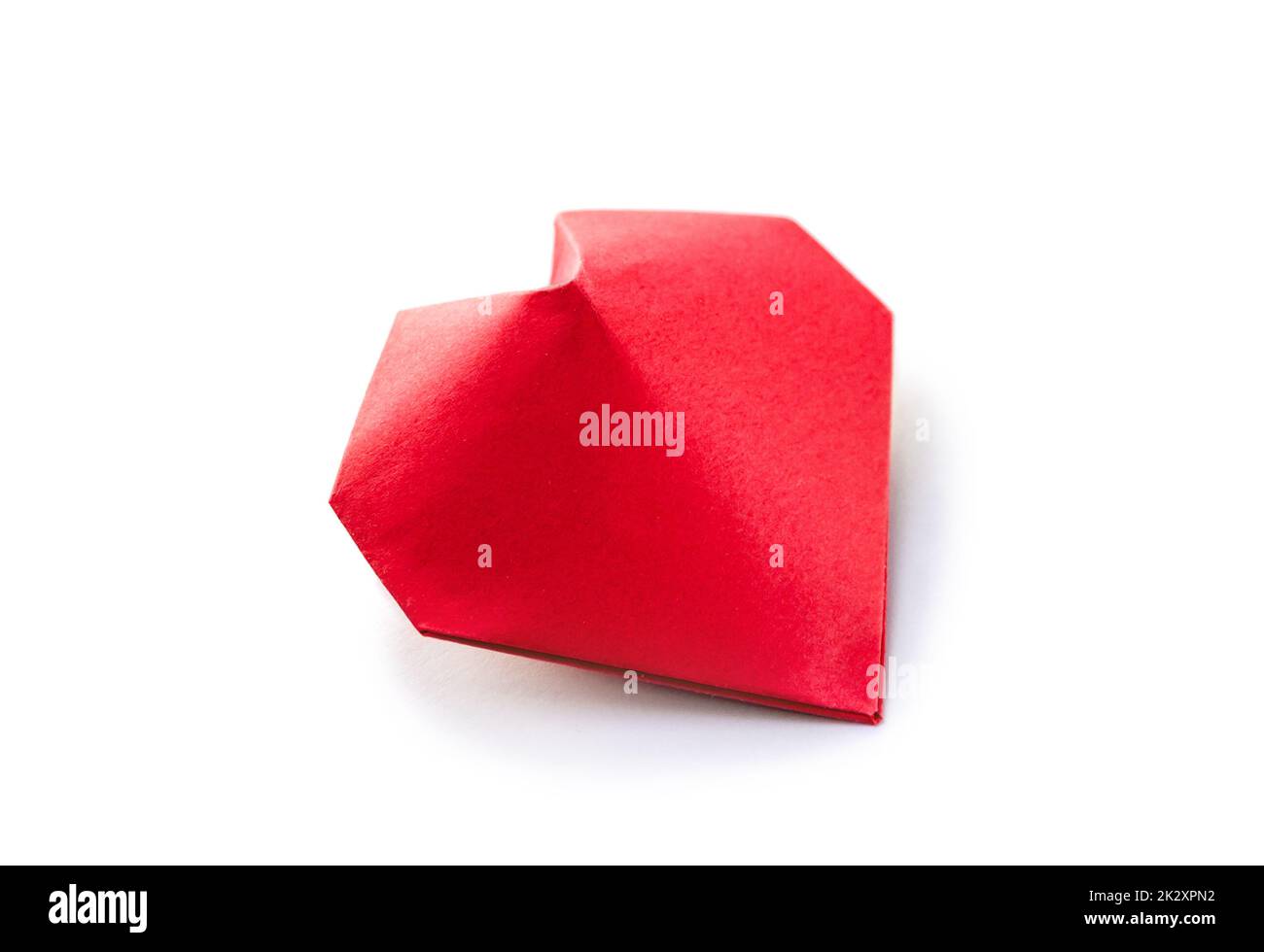 Red paper heart origami isolated on a white background Stock Photo - Alamy