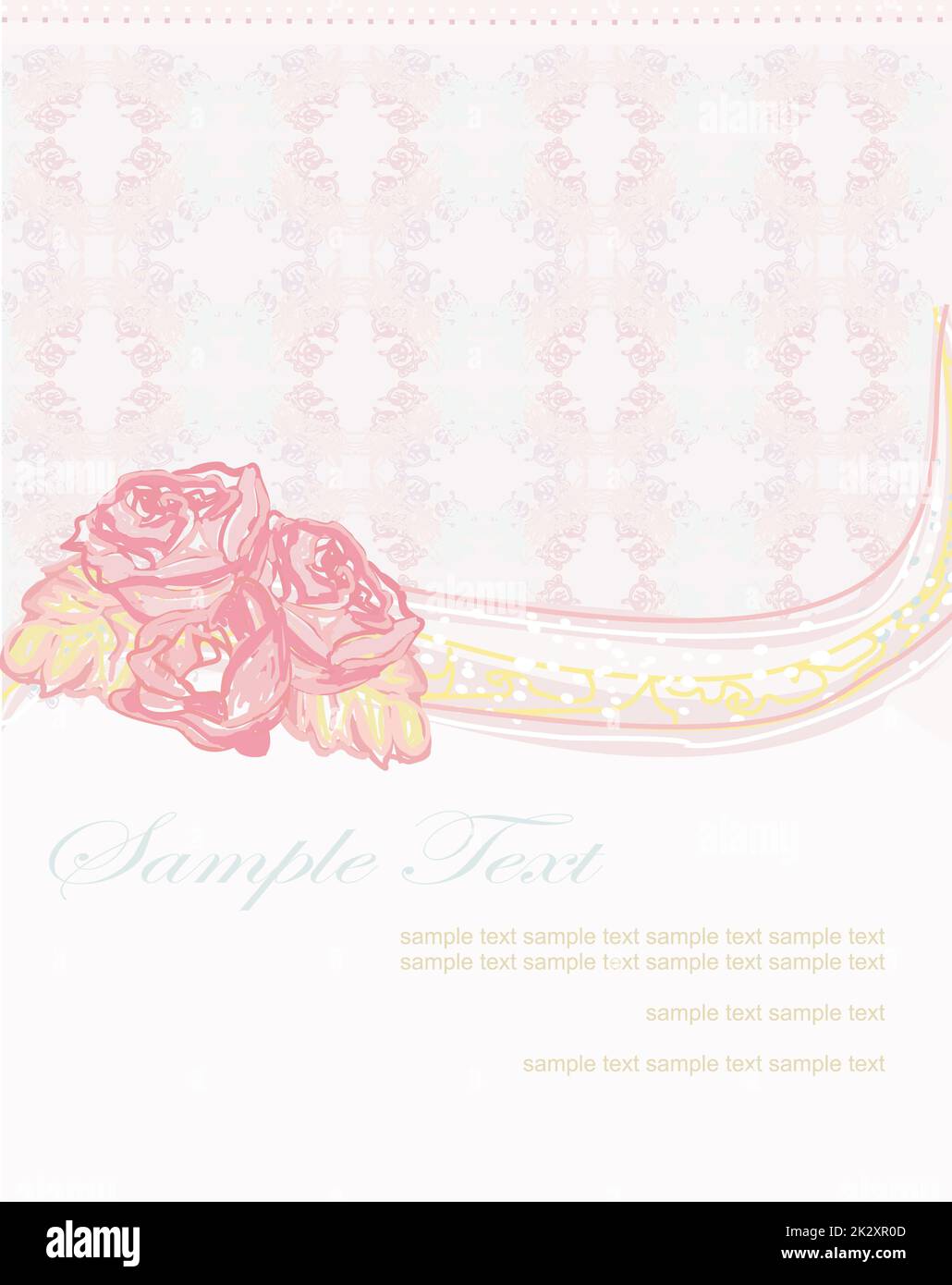 romantic flower abstract background invitation card Stock Photo - Alamy