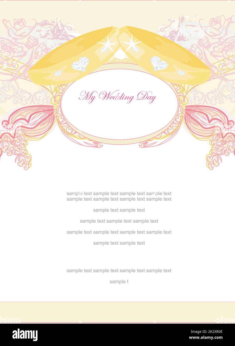 wedding Invitation card with rings Stock Photo - Alamy