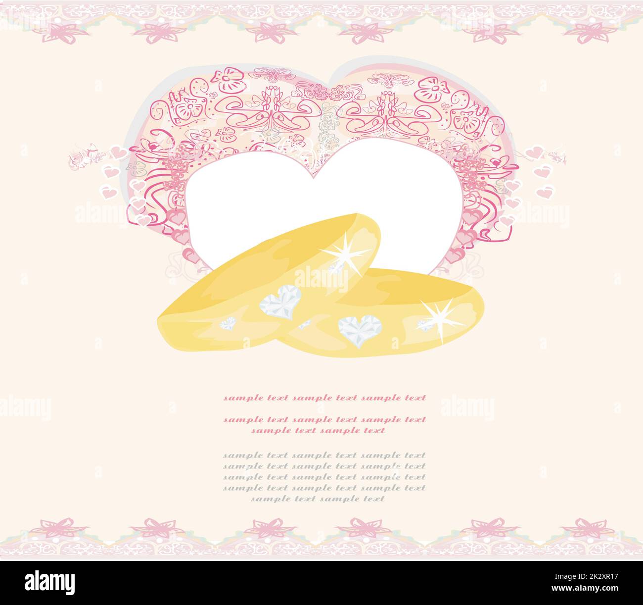 wedding Invitation card with rings Stock Photo - Alamy