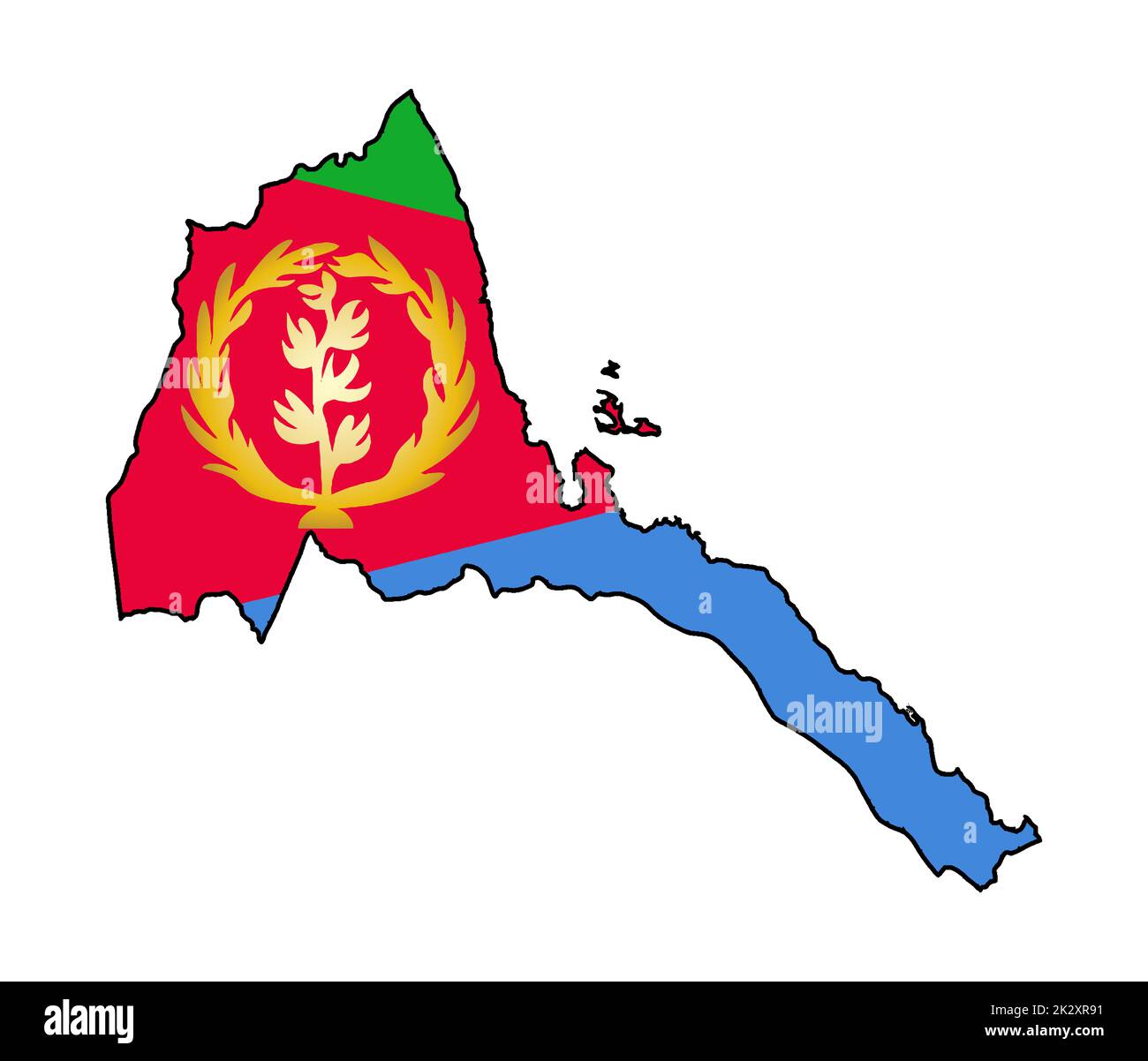 Eritrea vector outline map hi-res stock photography and images - Alamy