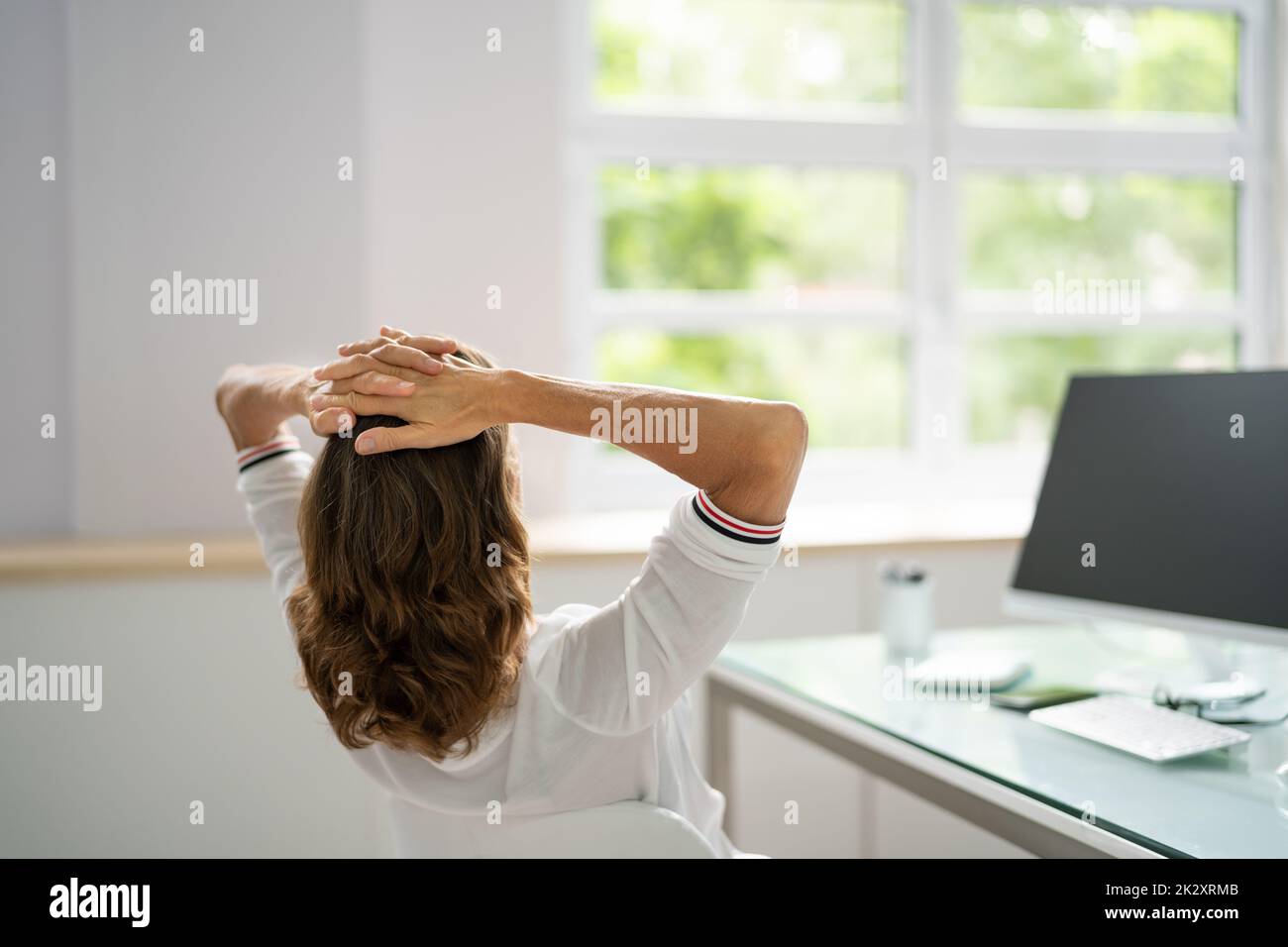 Open Window In Office. Breathing Fresh Air Stock Photo - Alamy