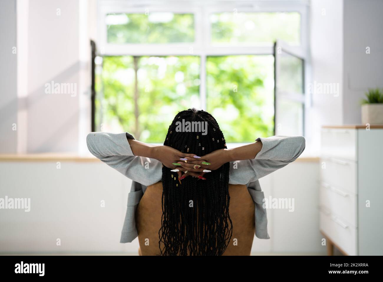 Open Office Window. Breathing Fresh Air Stock Photo - Alamy