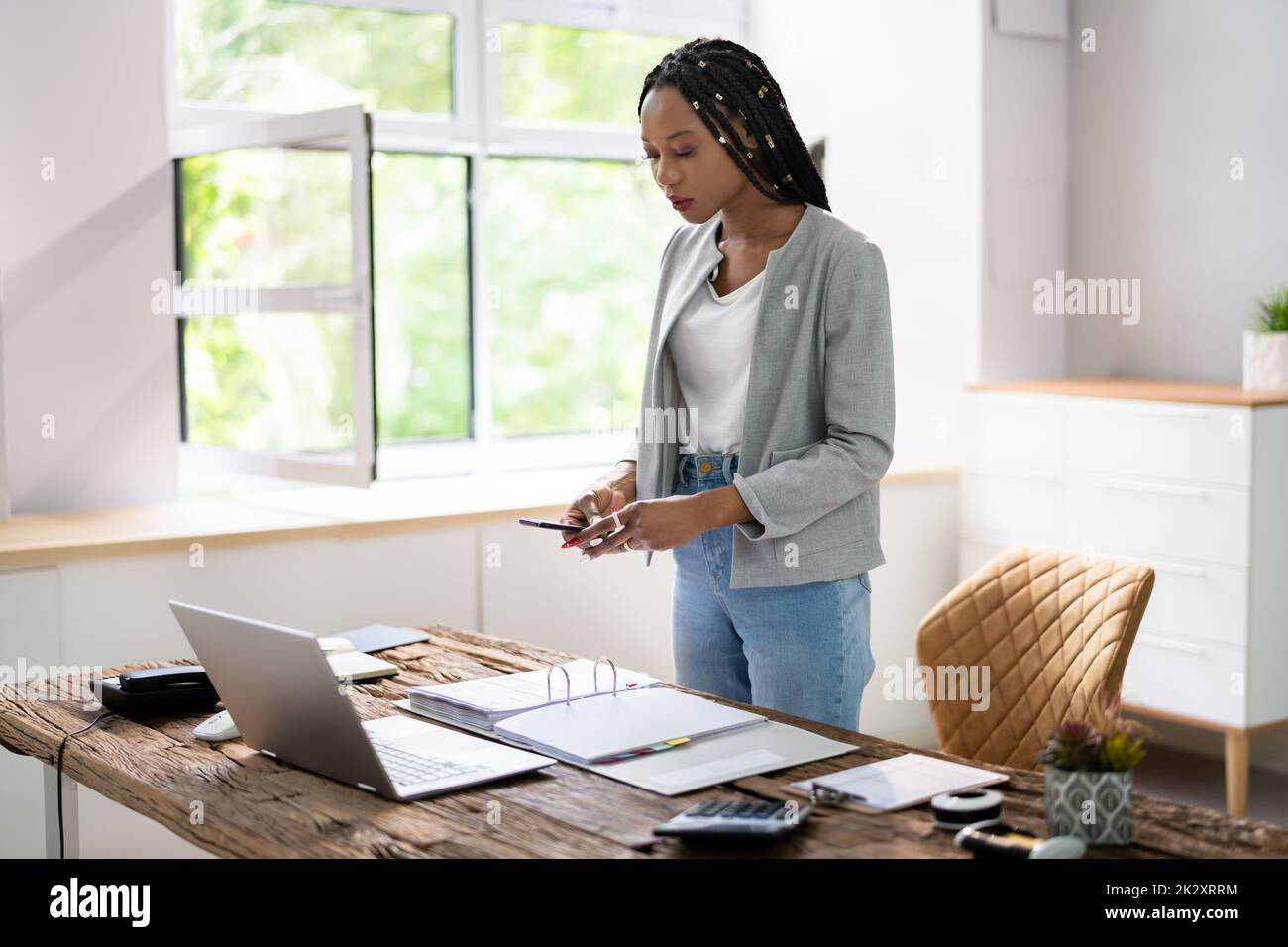 Taking Document Picture Or Photo With Phone Stock Photo - Alamy