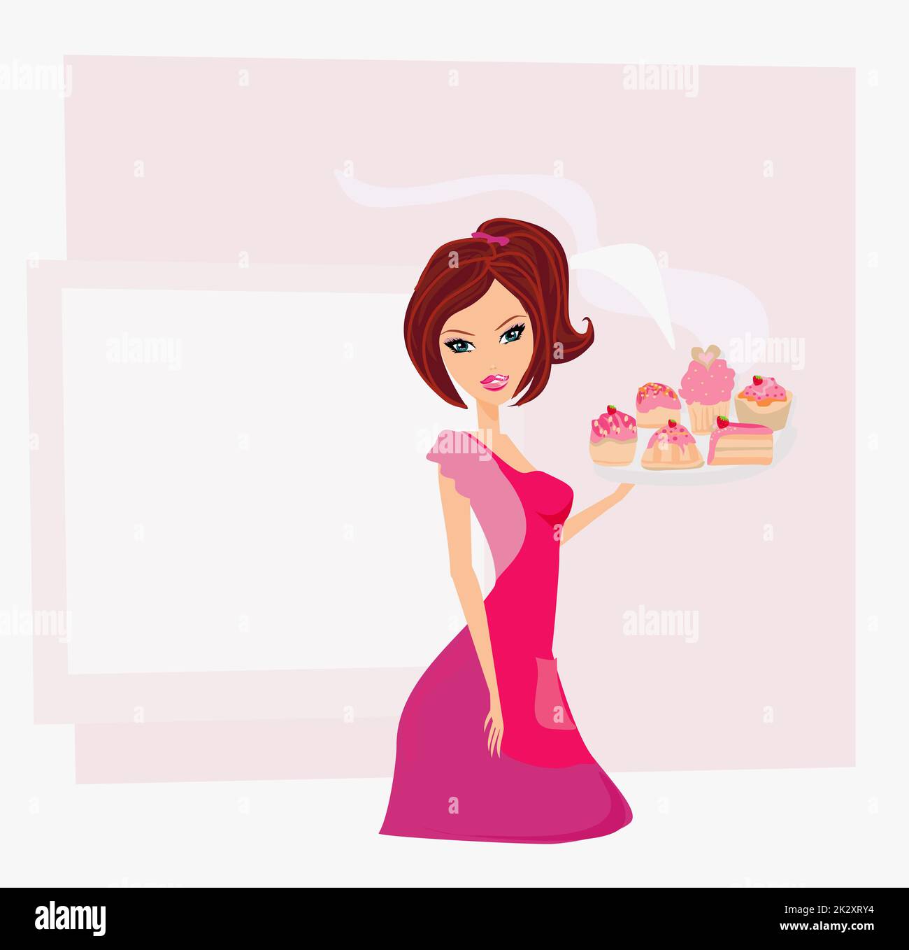 Housewife serving cookies Stock Photo - Alamy