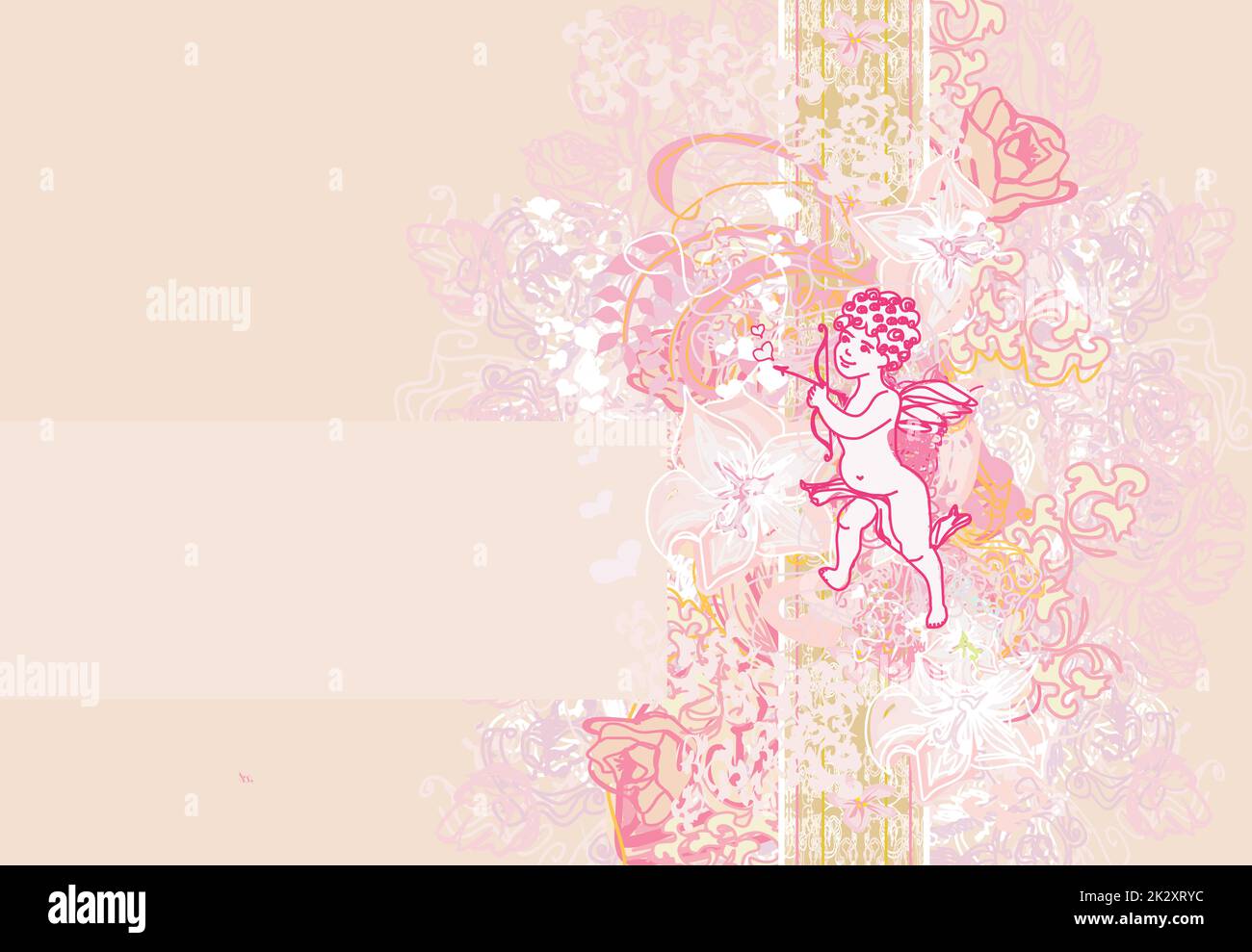 happy valentines day card with cupid Stock Photo - Alamy