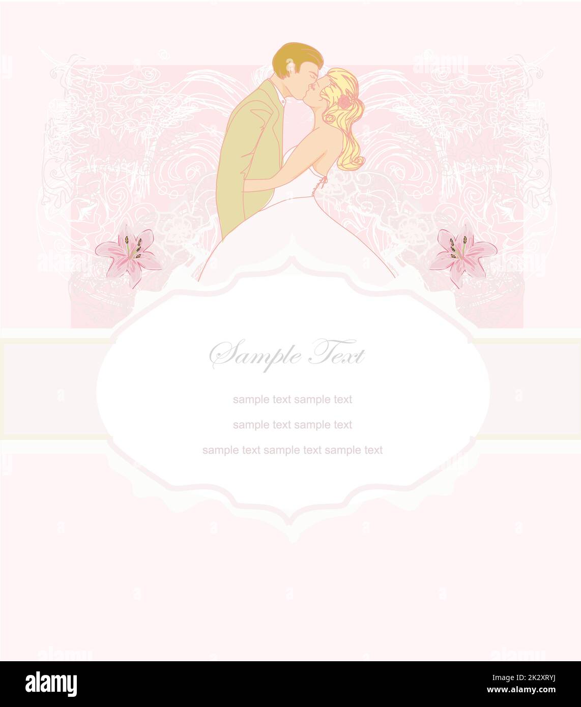 elegant wedding invitation with wedding couple Stock Photo - Alamy