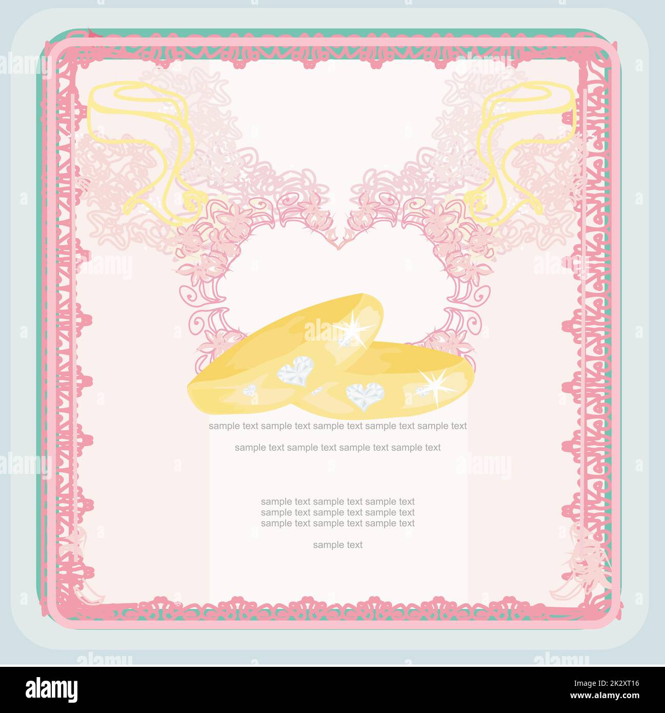 wedding Invitation card with rings Stock Photo - Alamy