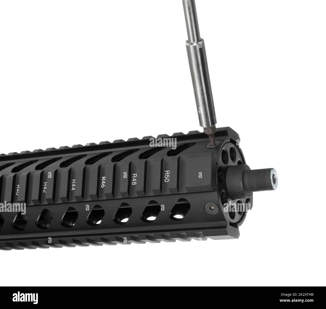 Tool loosening the handguard on an AR-15 isolated on white Stock Photo ...