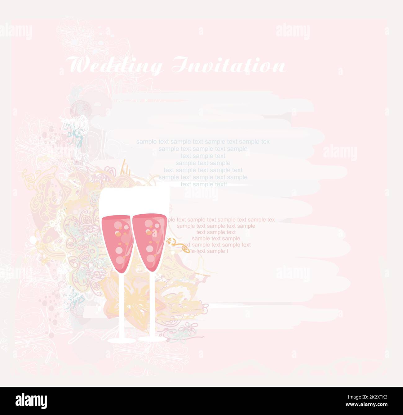 Invitation To wedding with champagne Stock Photo - Alamy