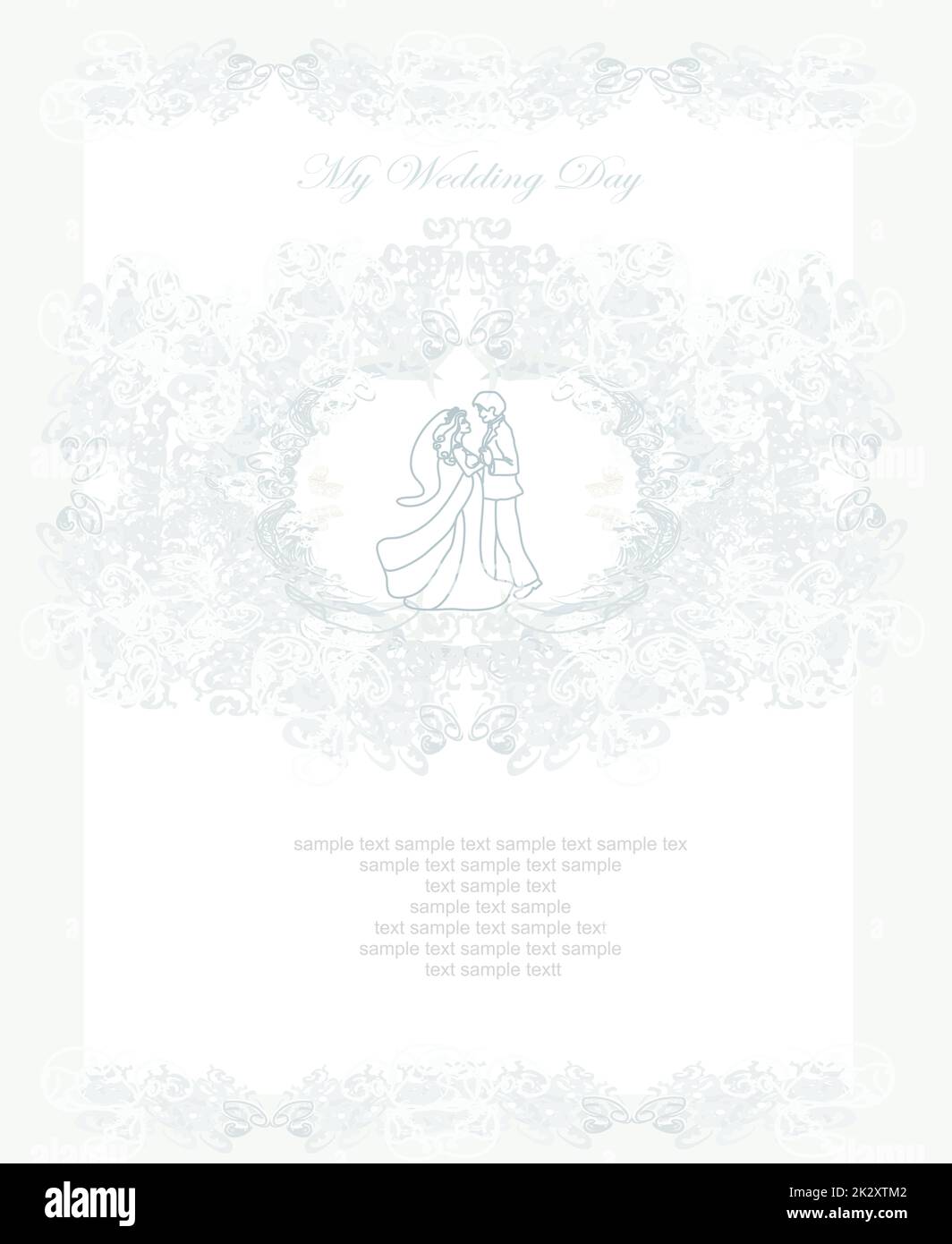 elegant wedding invitation with dancing wedding couple Stock Photo - Alamy