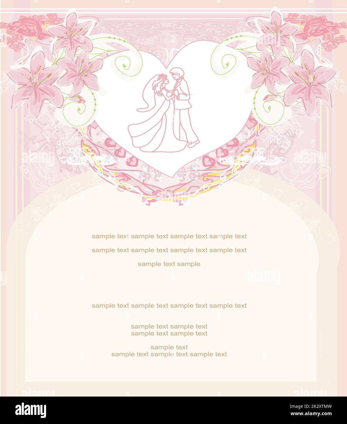 elegant wedding invitation with dancing wedding couple Stock Photo - Alamy