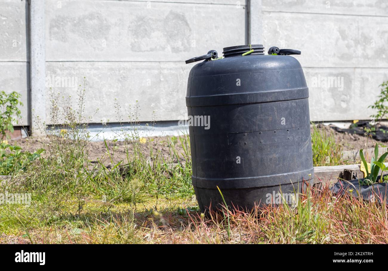 Rainwater in large barrel hi-res stock photography and images - Alamy