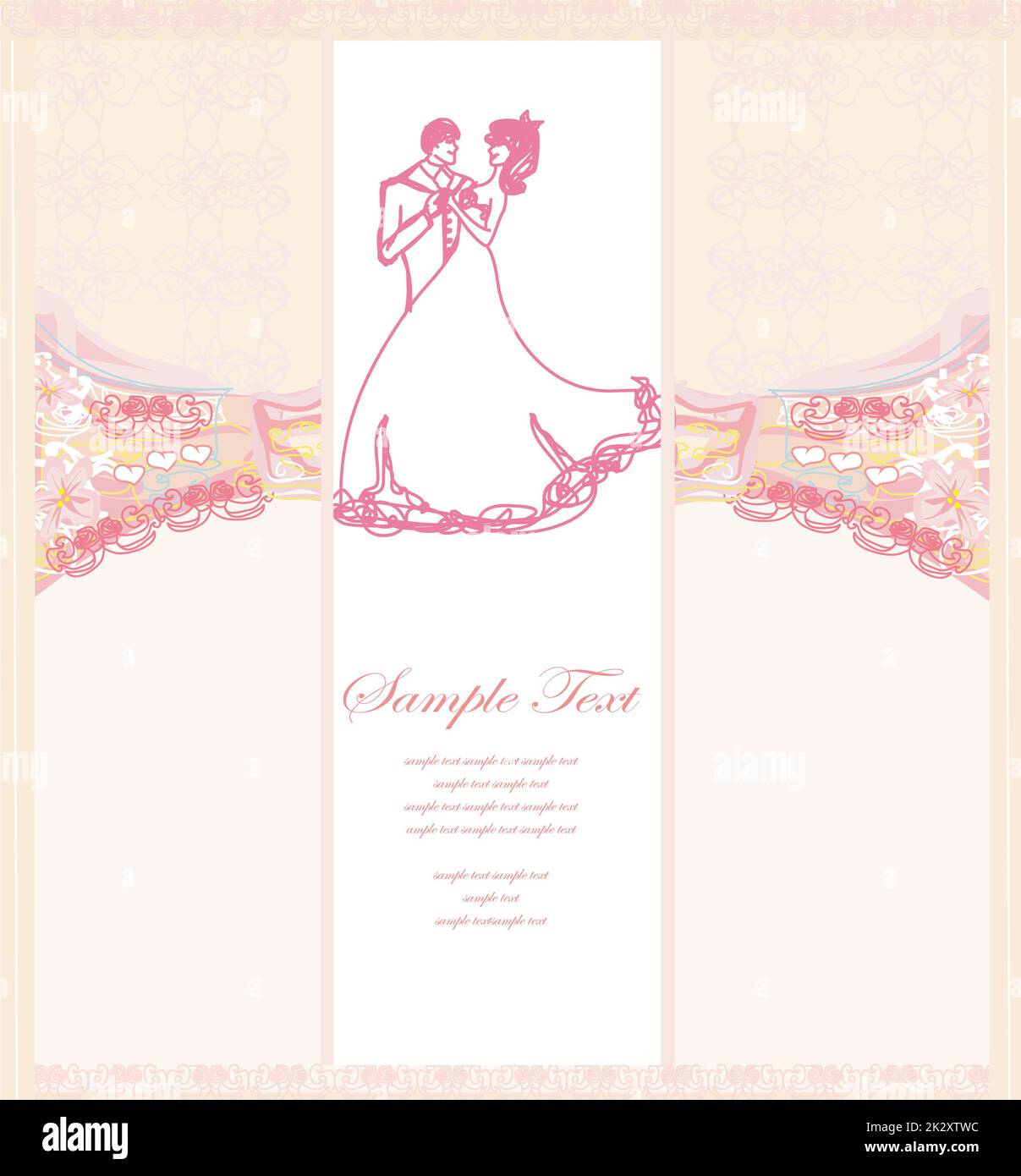 Ballroom wedding couple dancers - invitation Stock Photo - Alamy