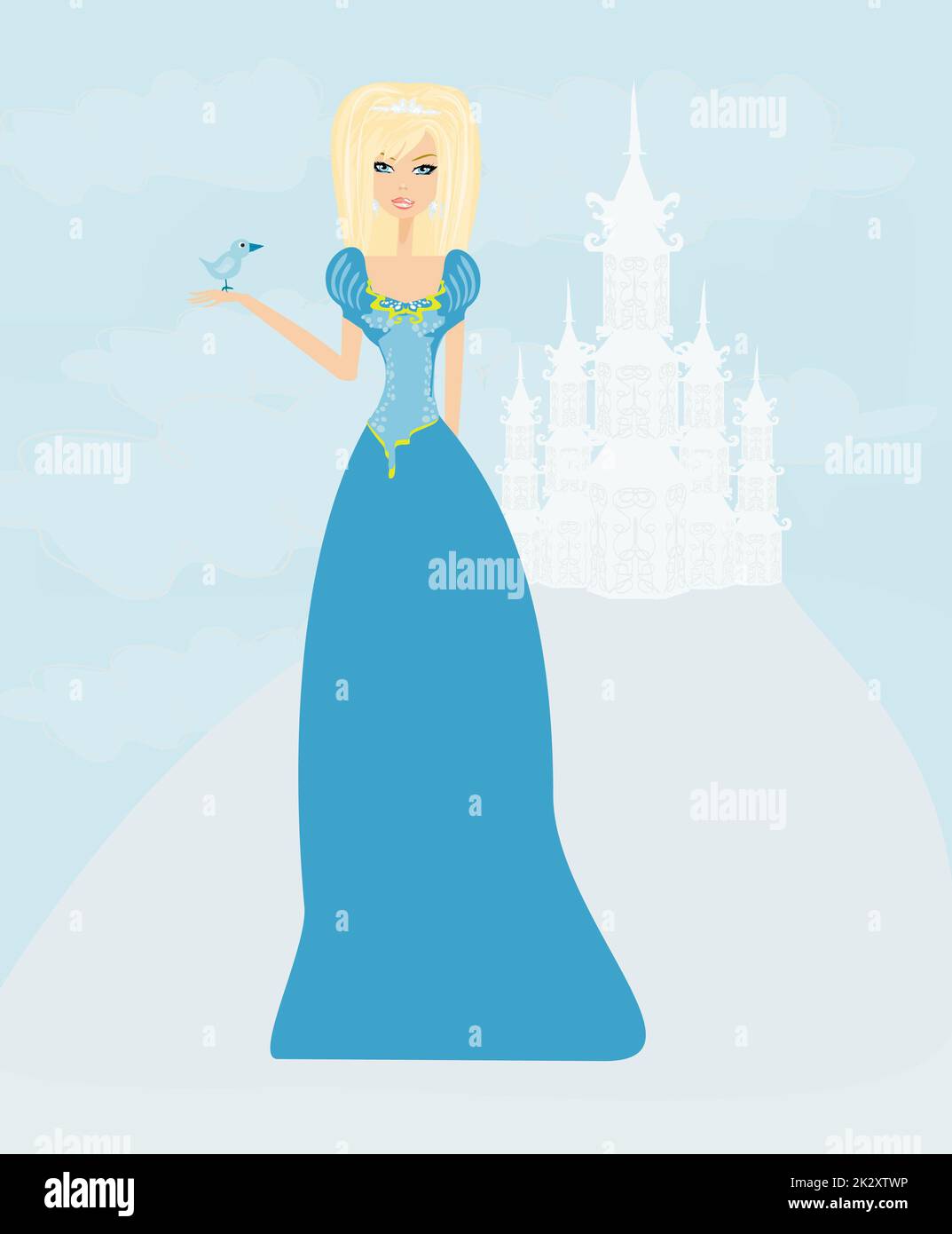 Beautiful young princess in front of her castle Stock Photo - Alamy