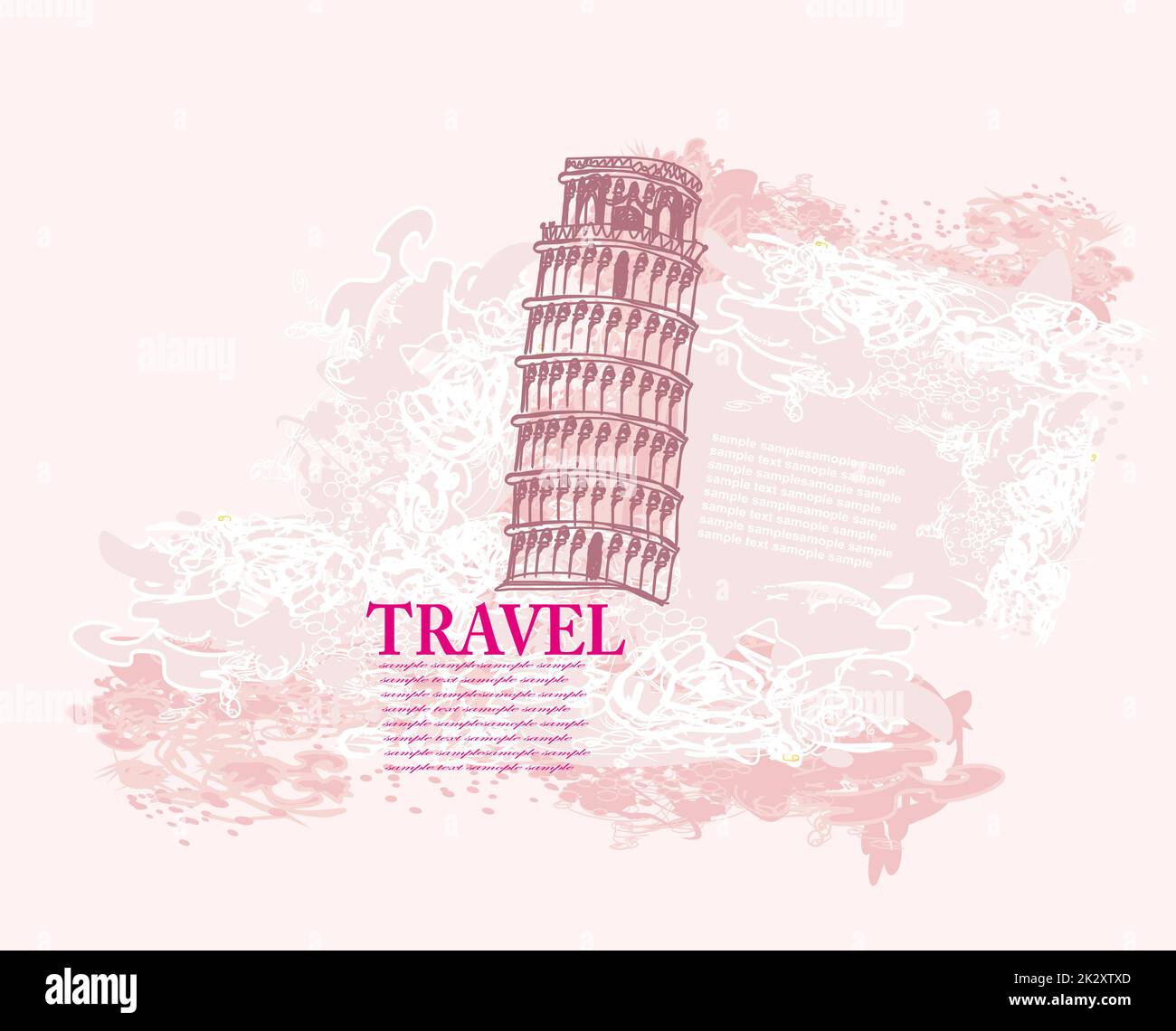 vintage vector pisa tower background Stock Photo - Alamy