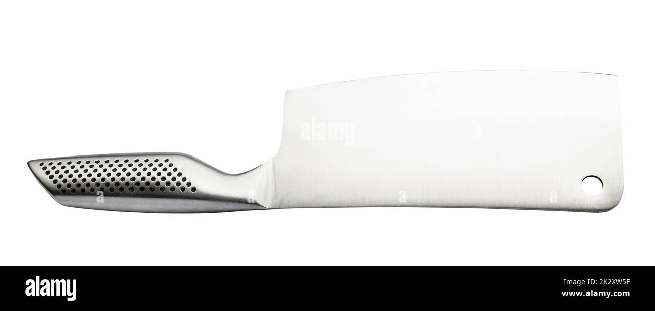 stainless steel cleaver knife isolated on white Stock Photo - Alamy