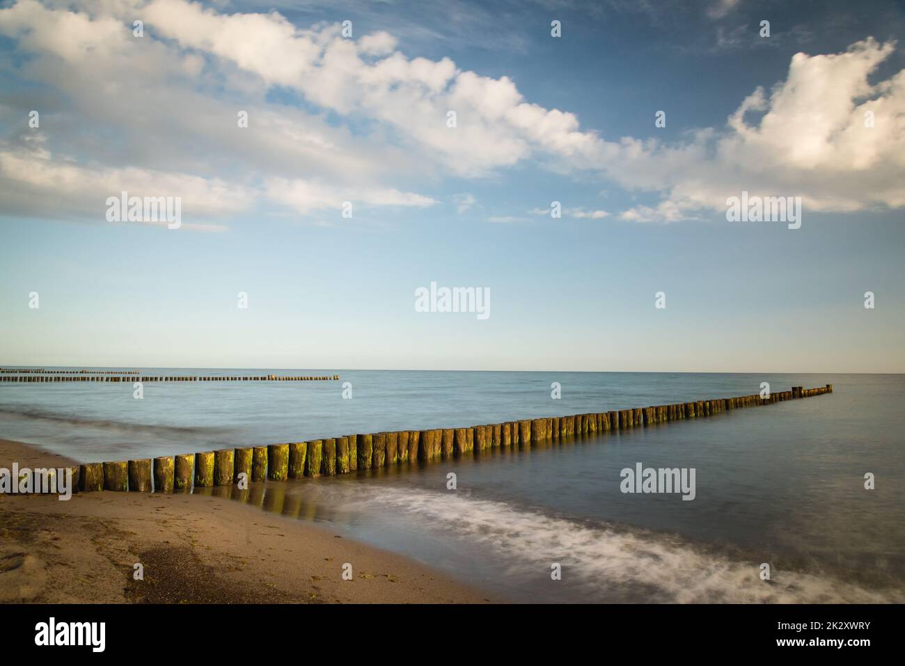 Germany, Mecklenburg-Western Pomerania, Baltic Sea, breakwater, beach ...