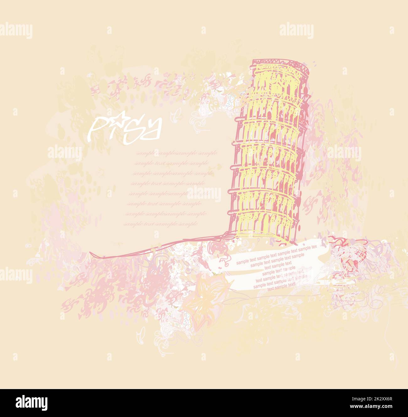 vector pisa tower grunge background Stock Photo - Alamy