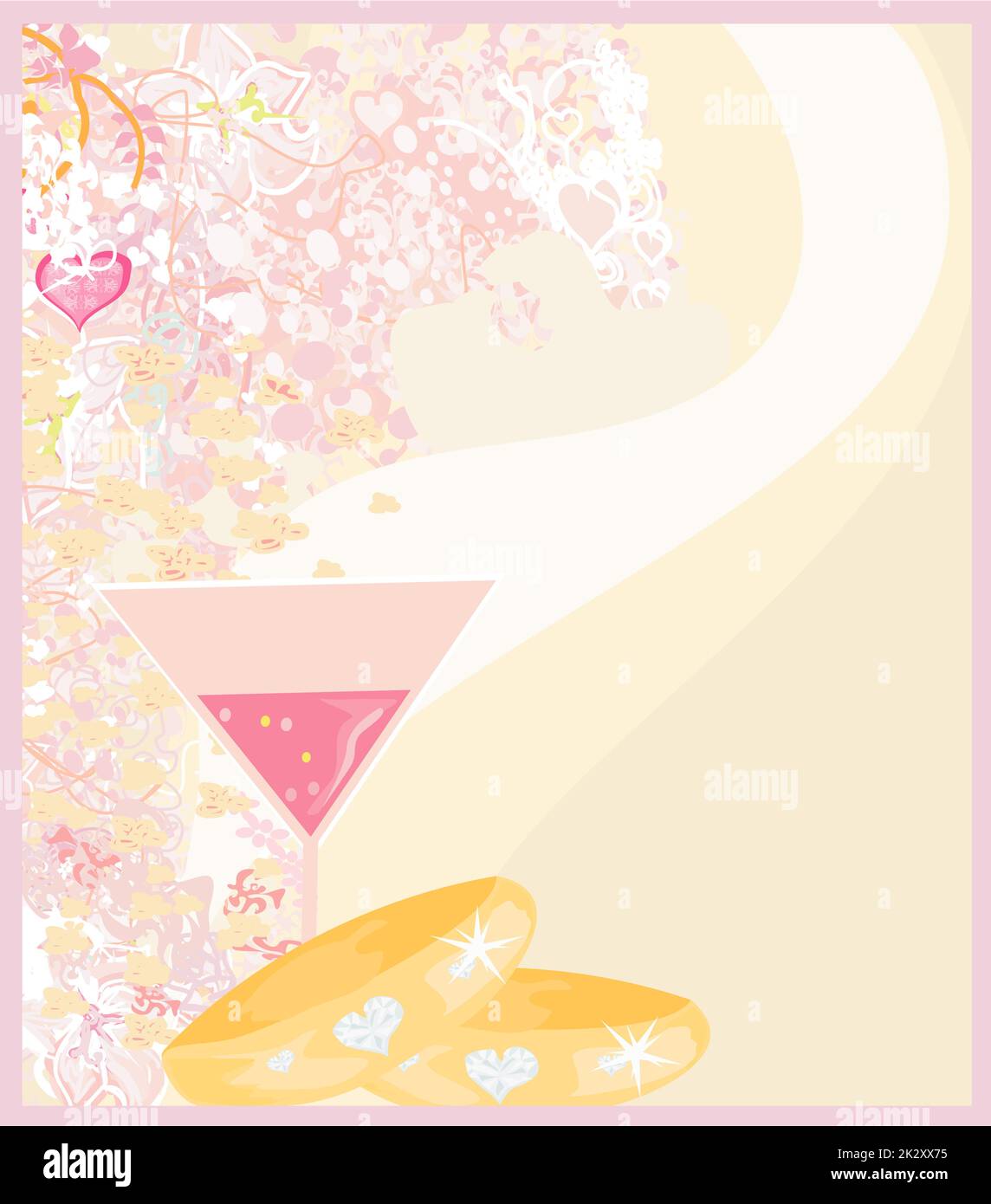 wedding Invitation card with rings Stock Photo - Alamy