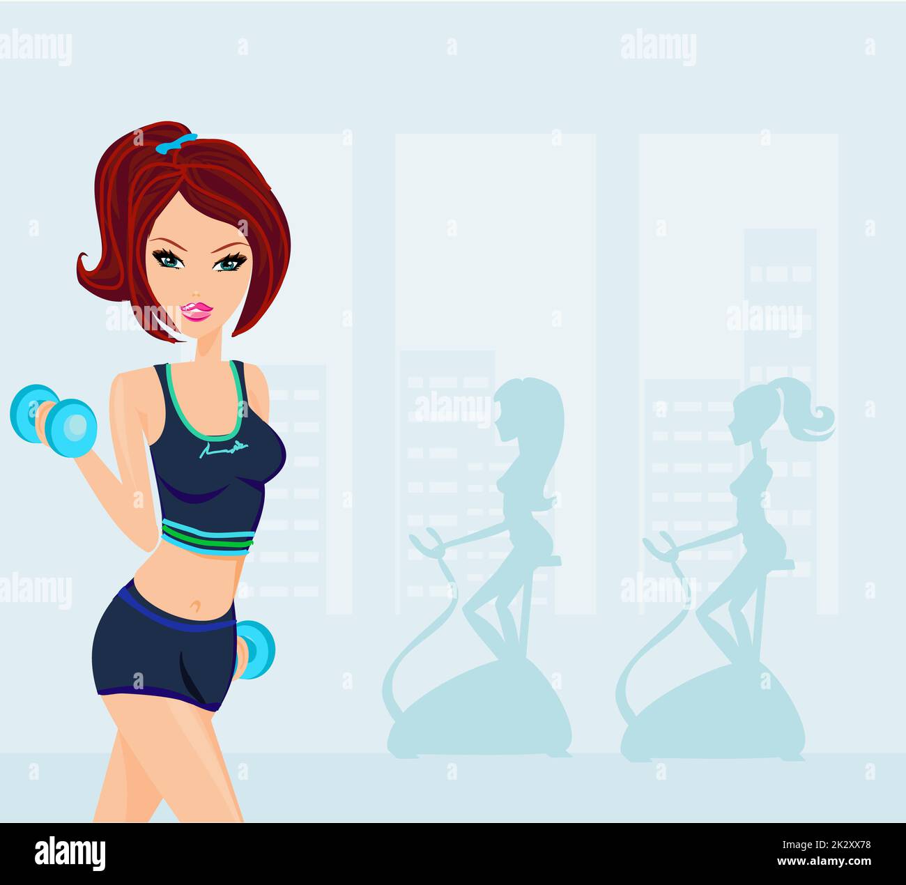Woman exercising cartoon hi-res stock photography and images - Alamy