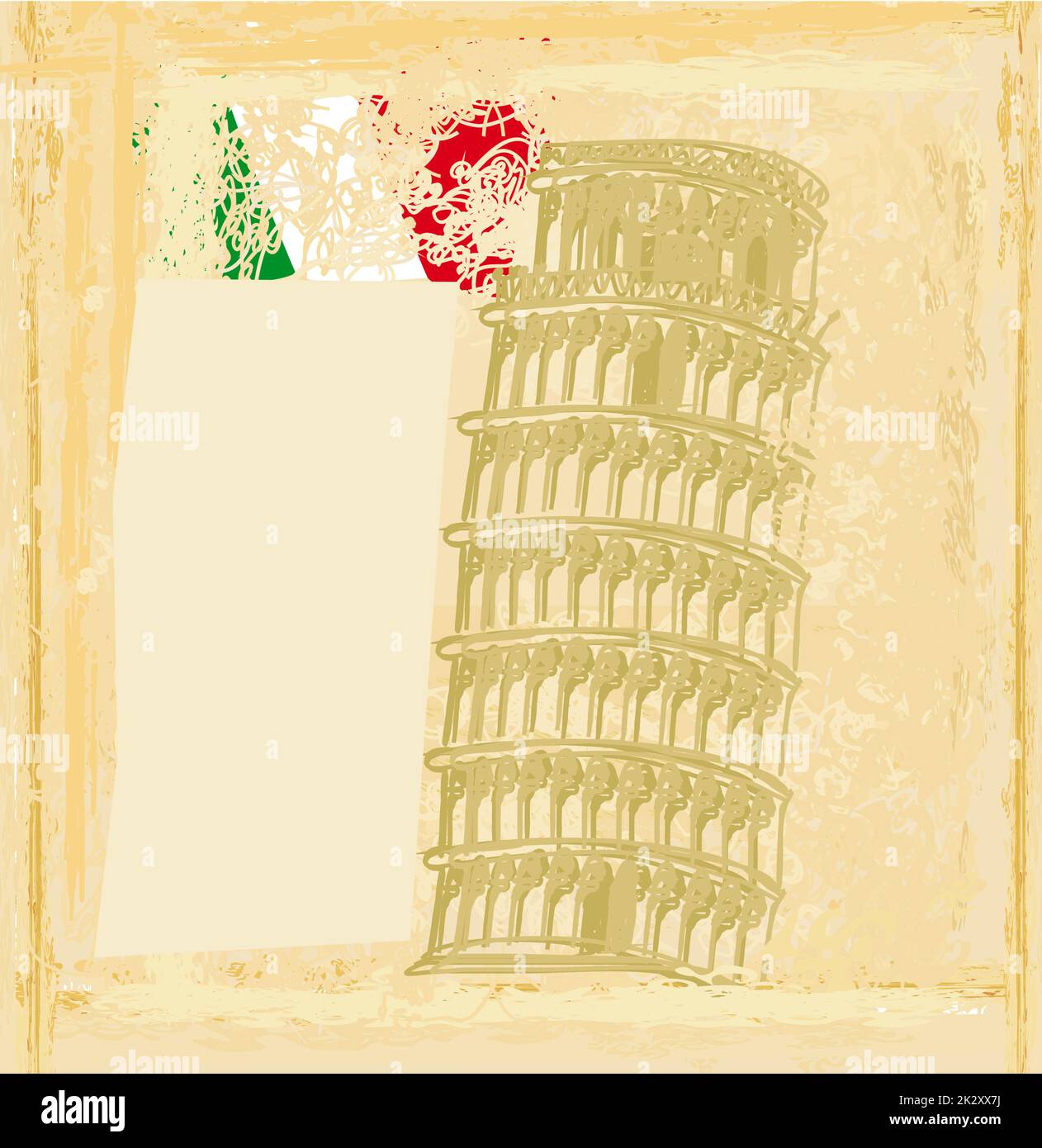 vector pisa tower grunge background Stock Photo - Alamy