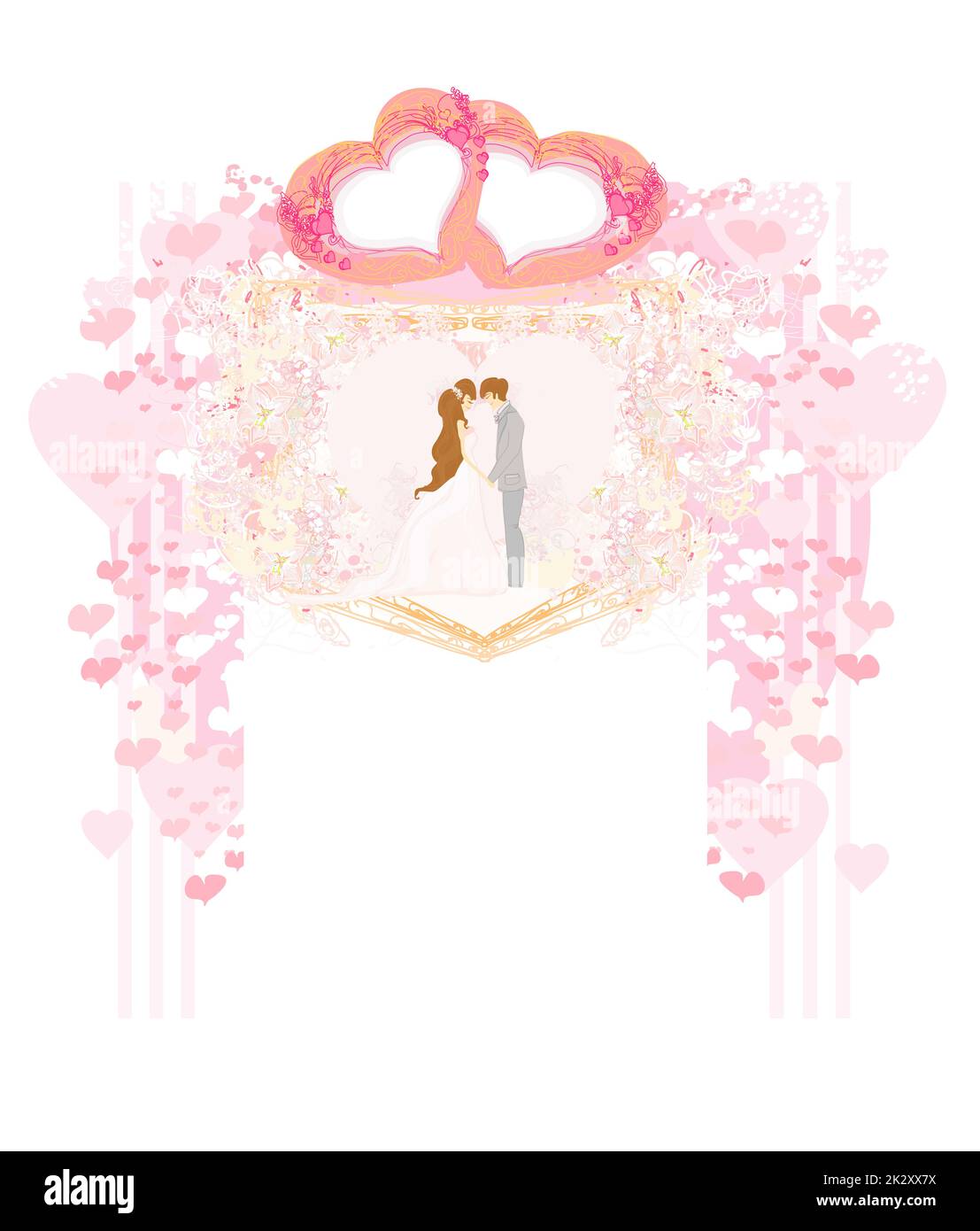 elegant wedding invitation with wedding couple Stock Photo - Alamy