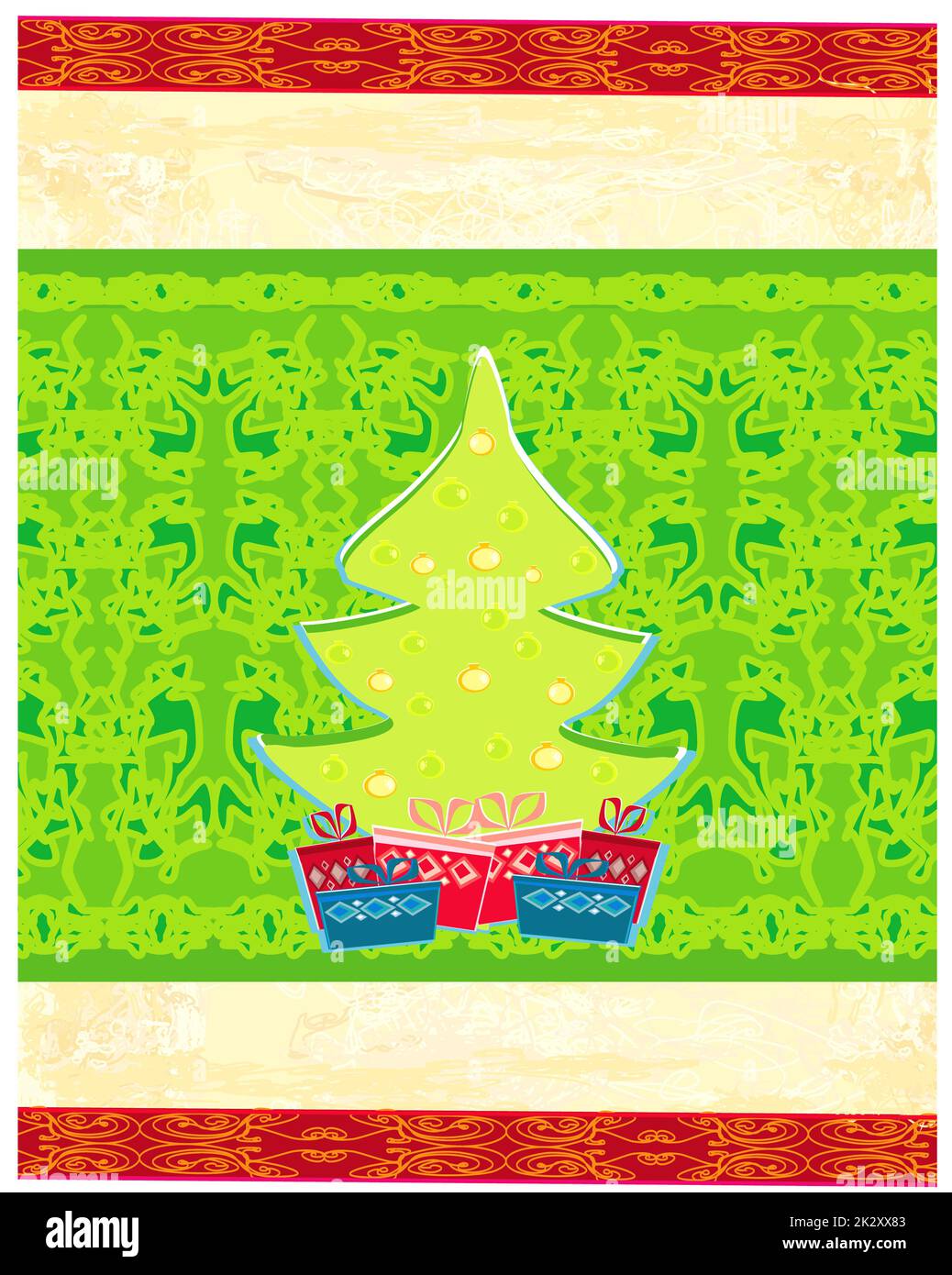 Abstract christmas tree card Stock Photo - Alamy