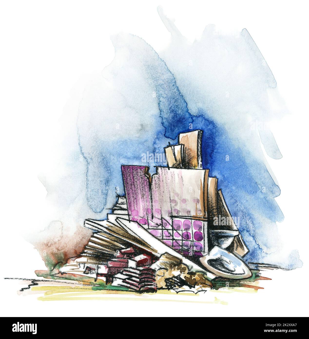 Construction waste illustration Stock Photo - Alamy