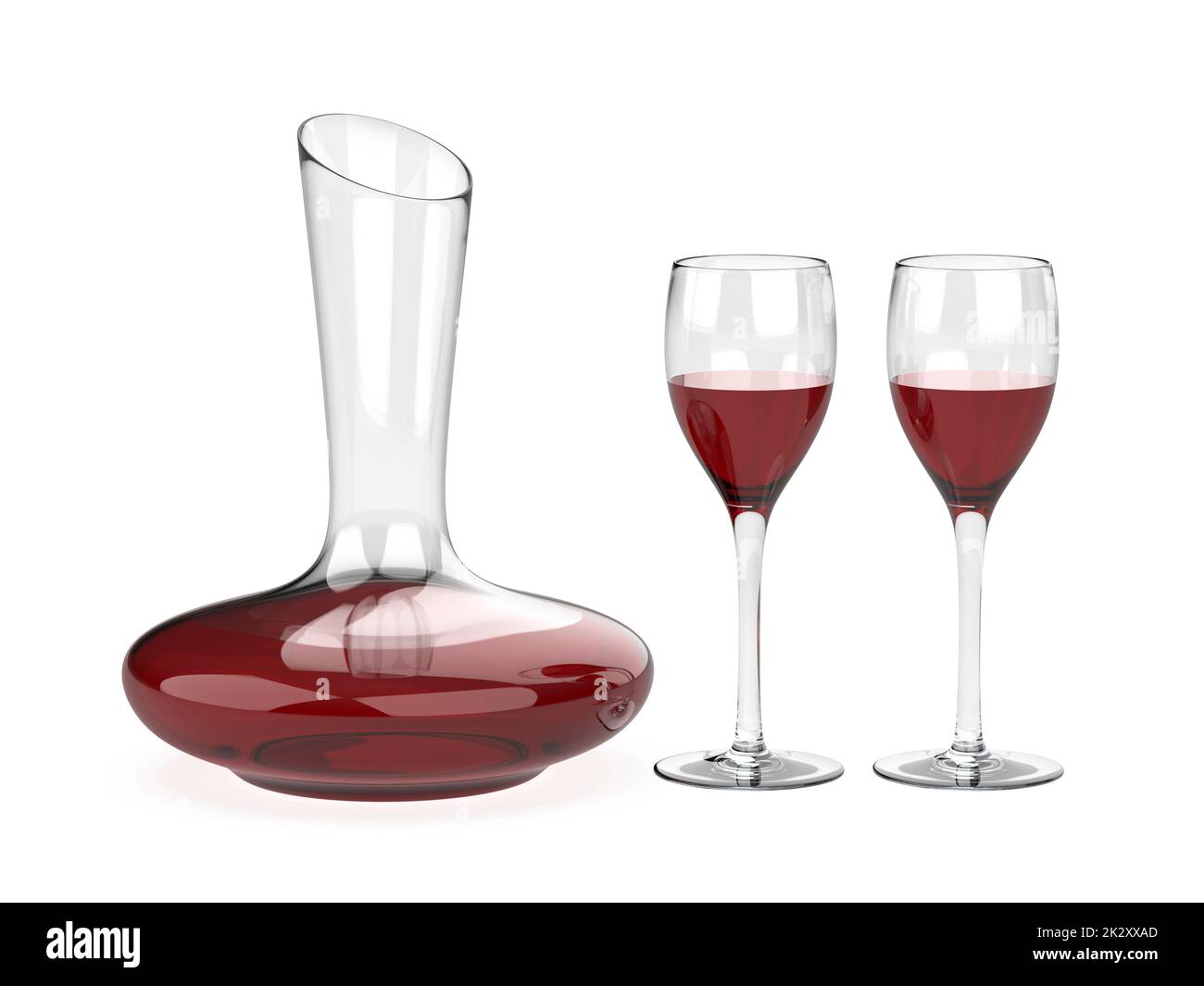 Two glasses of wine and carafe hi-res stock photography and images - Alamy