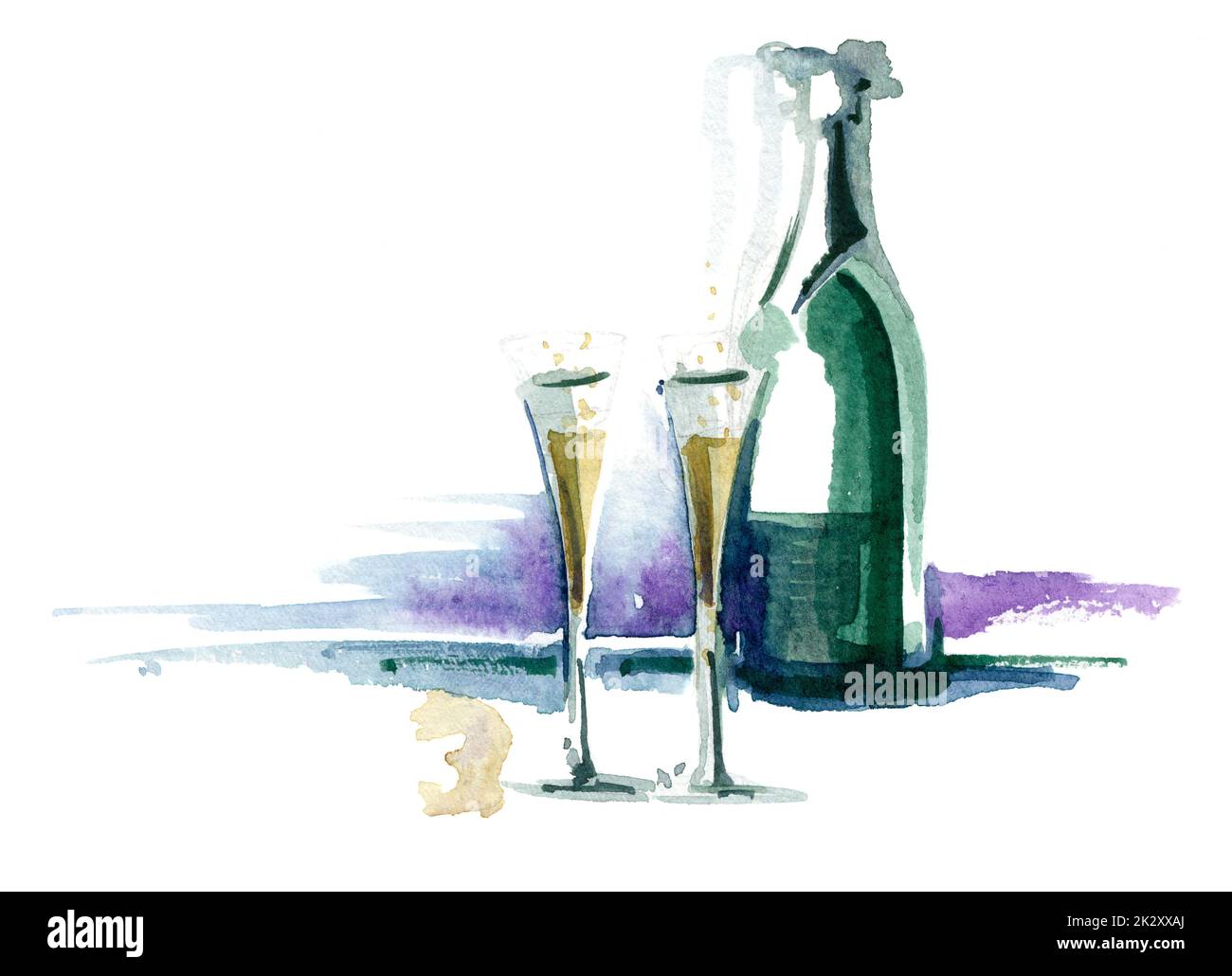 Sparkling wine illustration Stock Photo - Alamy