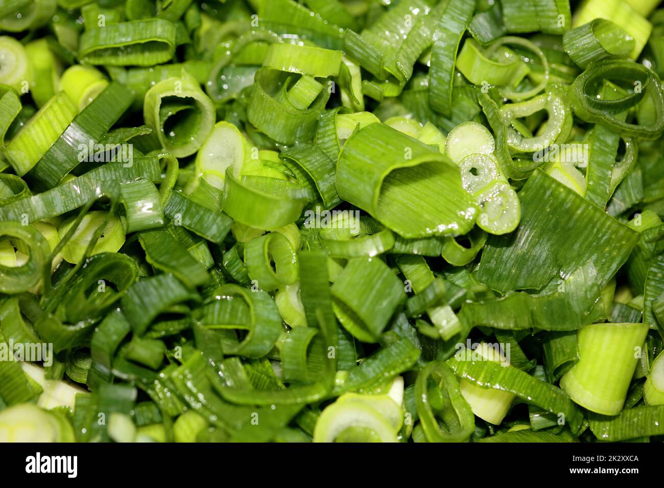 Chopped scallions green onion catering macro background modern high ...