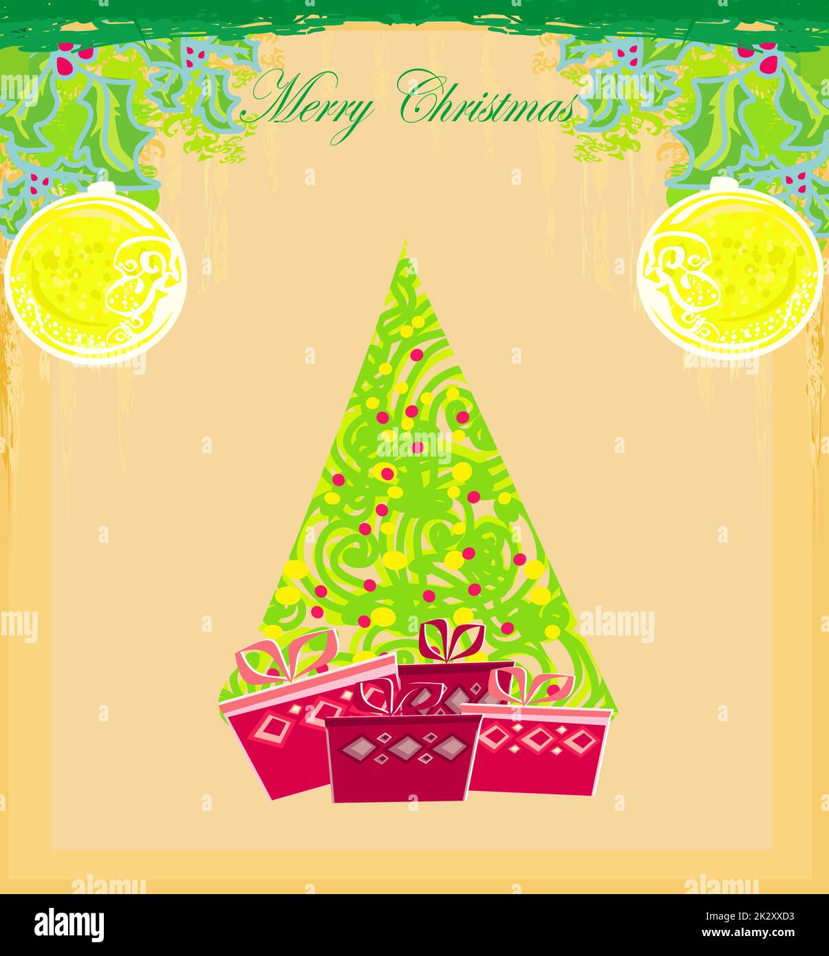 Abstract christmas tree card Stock Photo - Alamy