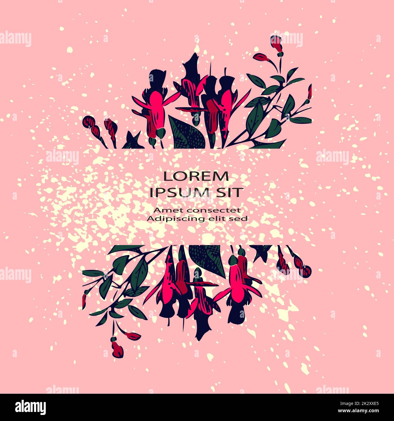 Pink Floral Vector Border Pink Floral Vector Border