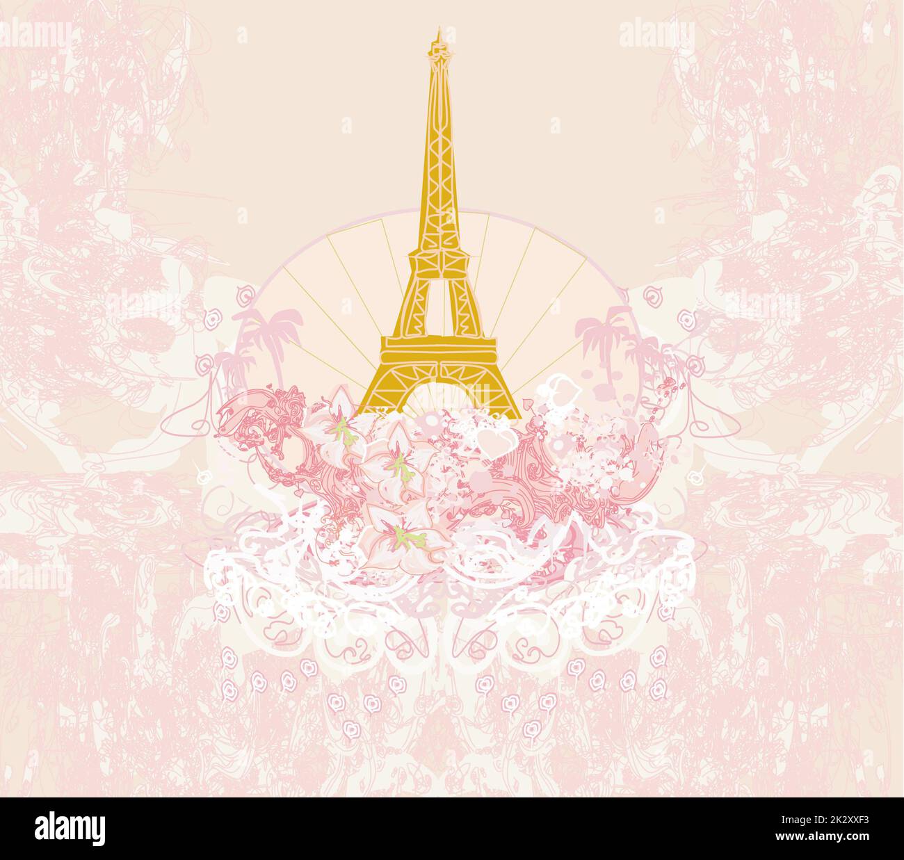 vintage retro Eiffel in Paris card Stock Photo - Alamy