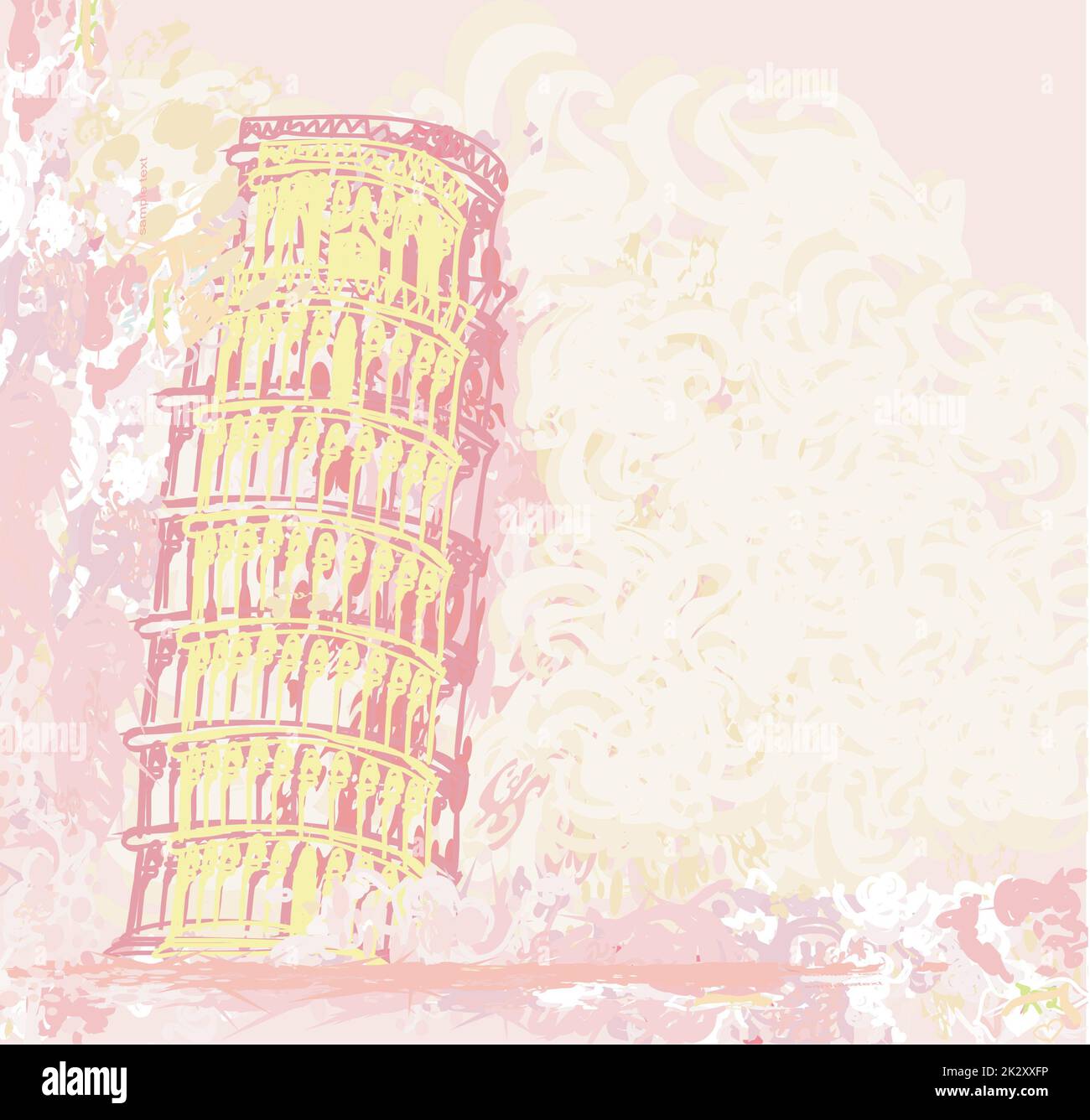 vintage vector pisa tower background Stock Photo - Alamy