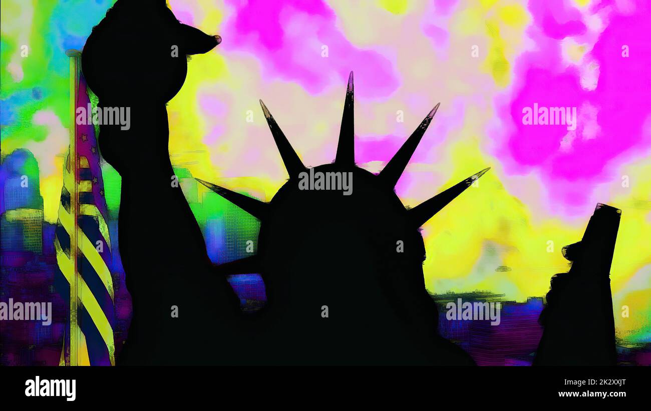 New York Statue of Liberty in a Pop Art Style Stock Photo - Alamy