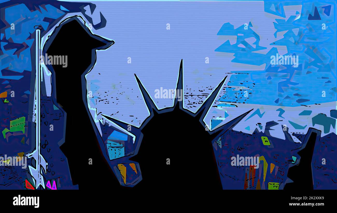 New York Statue of Liberty in a Pop Art Style Stock Photo - Alamy