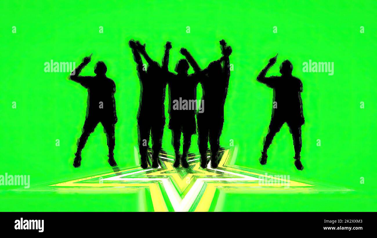 People dancing hand draw digital art Stock Photo - Alamy