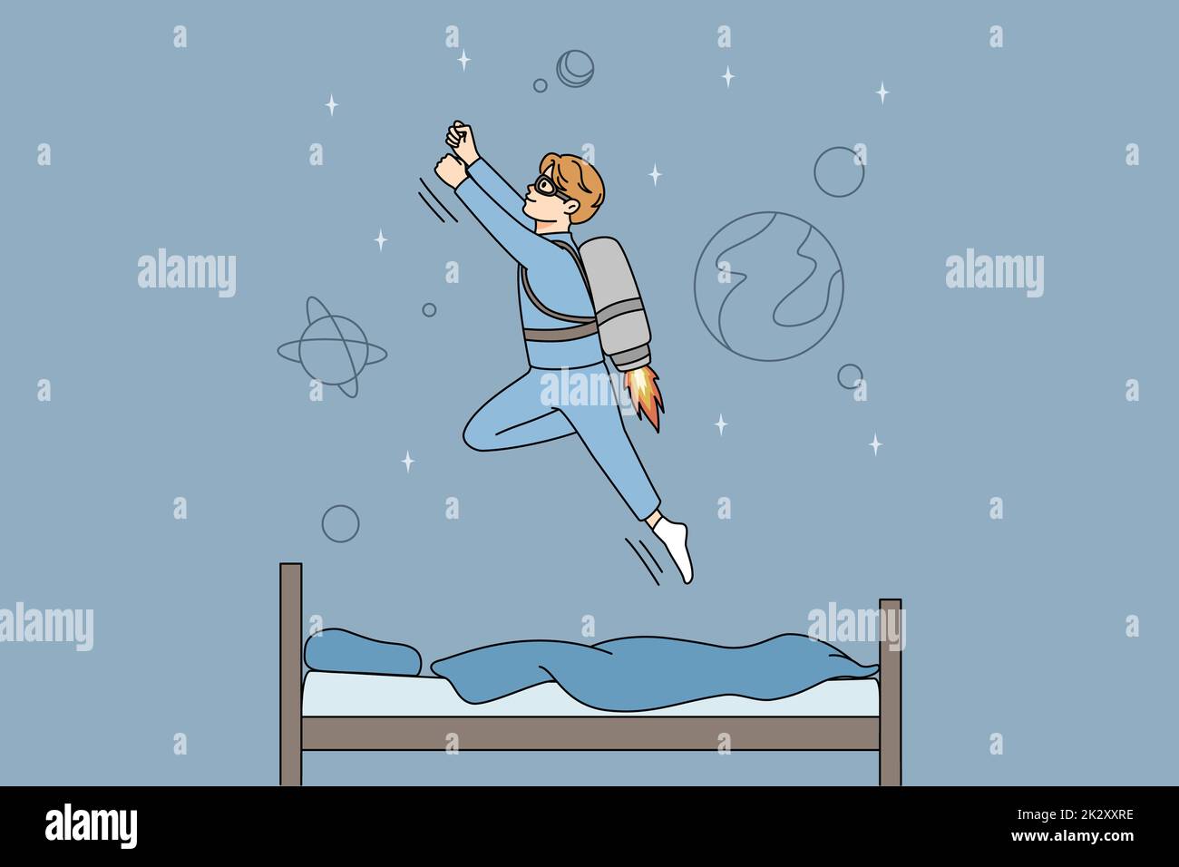 Boy child dream of becoming astronaut Stock Photo - Alamy