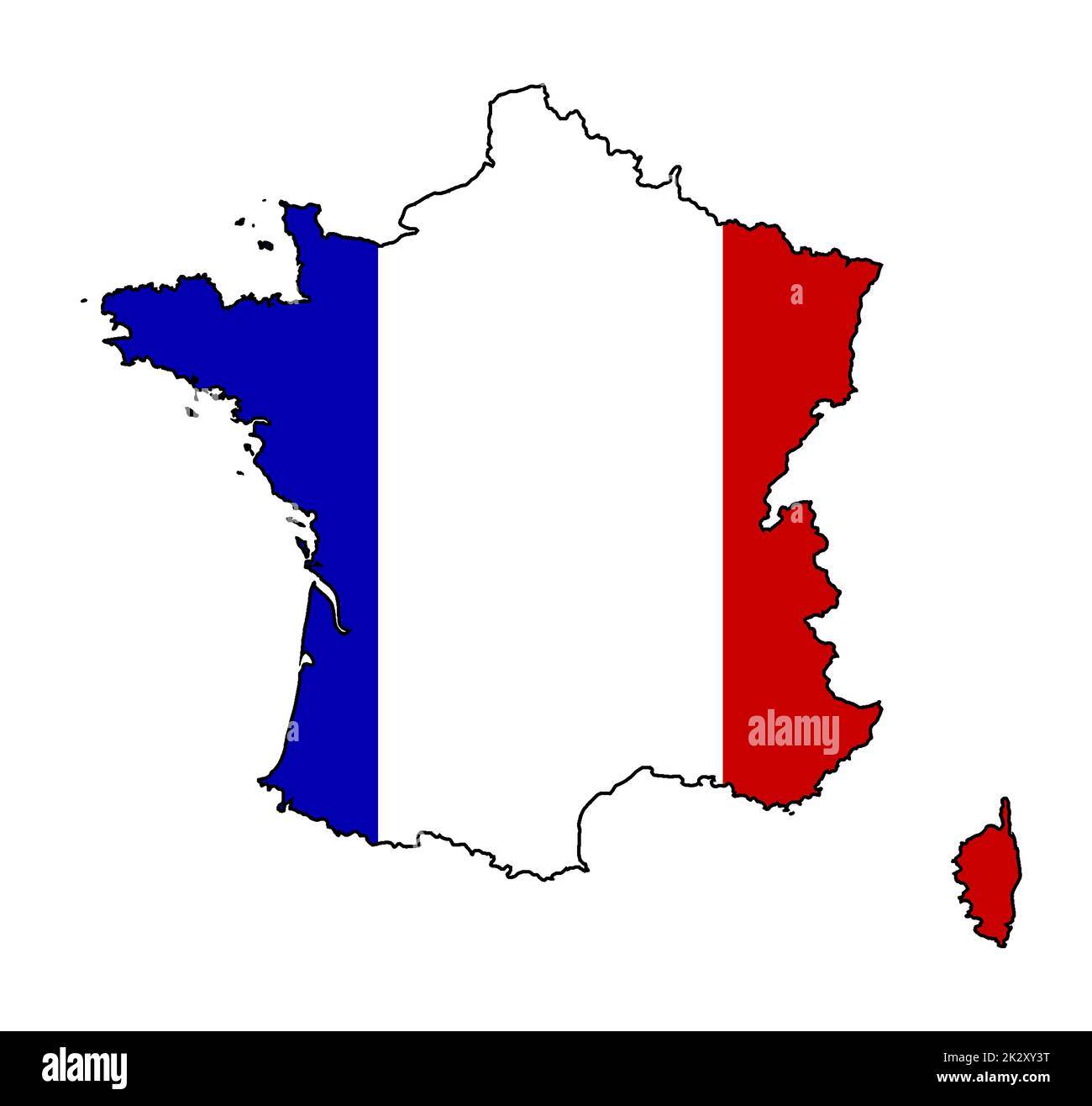France Silhouette Map Set Over The National Flag Stock Photo - Alamy